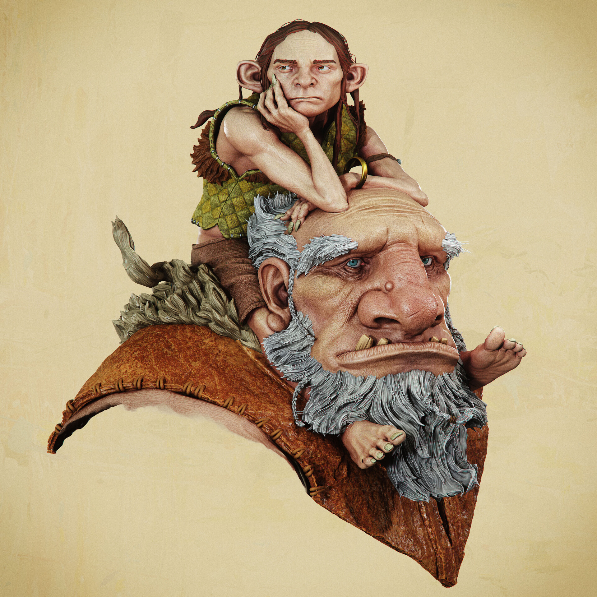 ArtStation - The Giant and girl