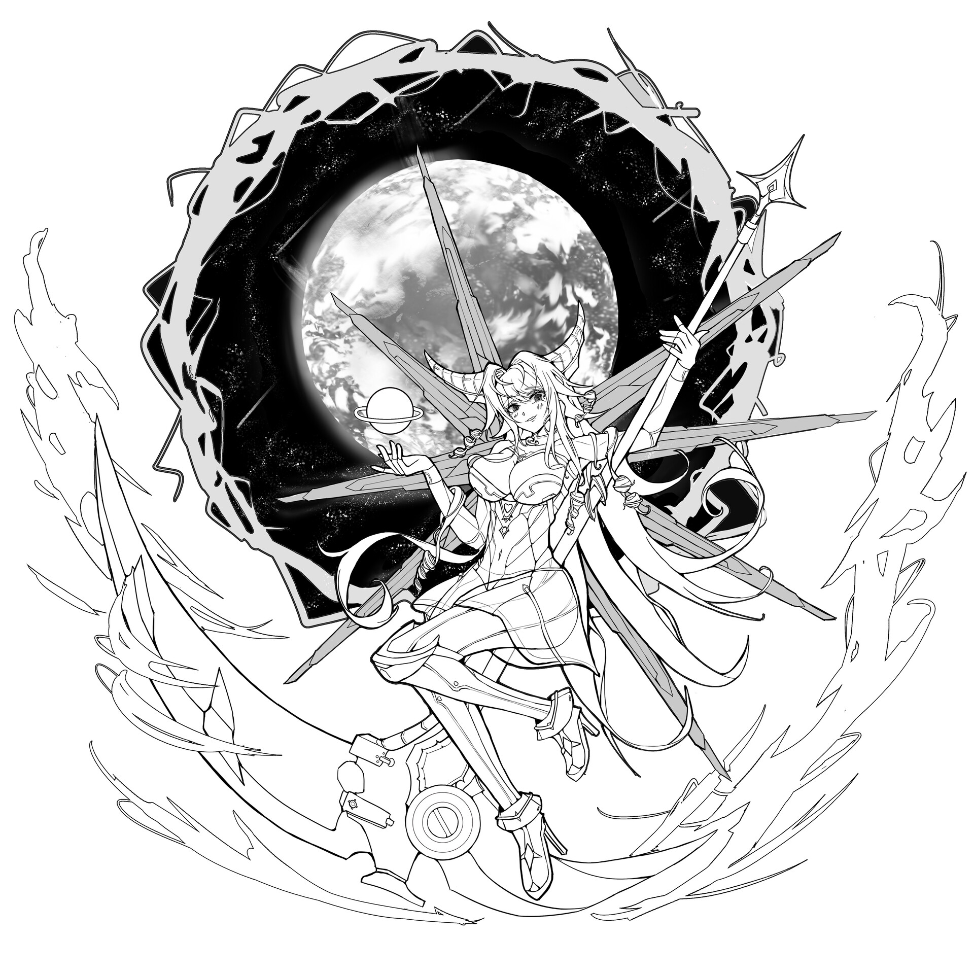 ArtStation - line art character