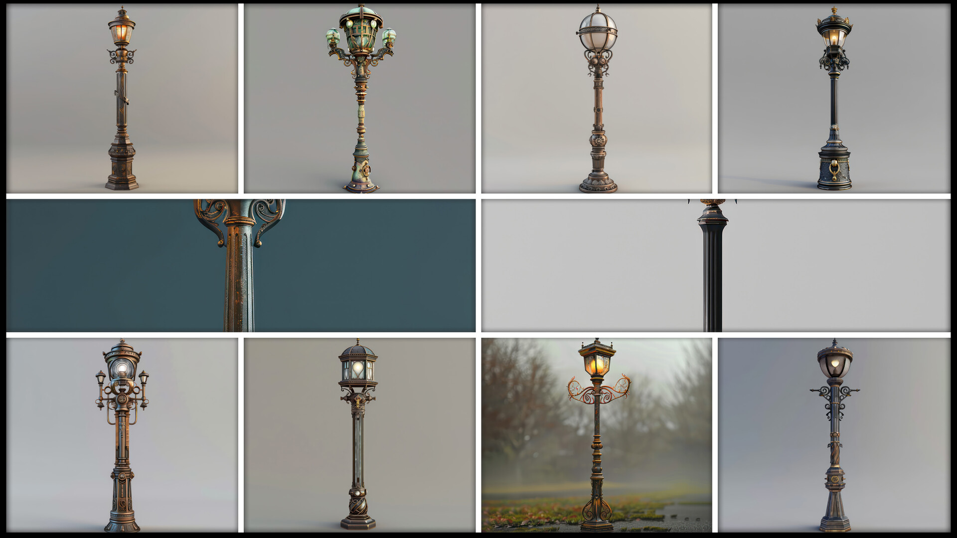Ferial Concept - 🔹200 Steampunk Lamp - Game Asset Reference Image Pack ...