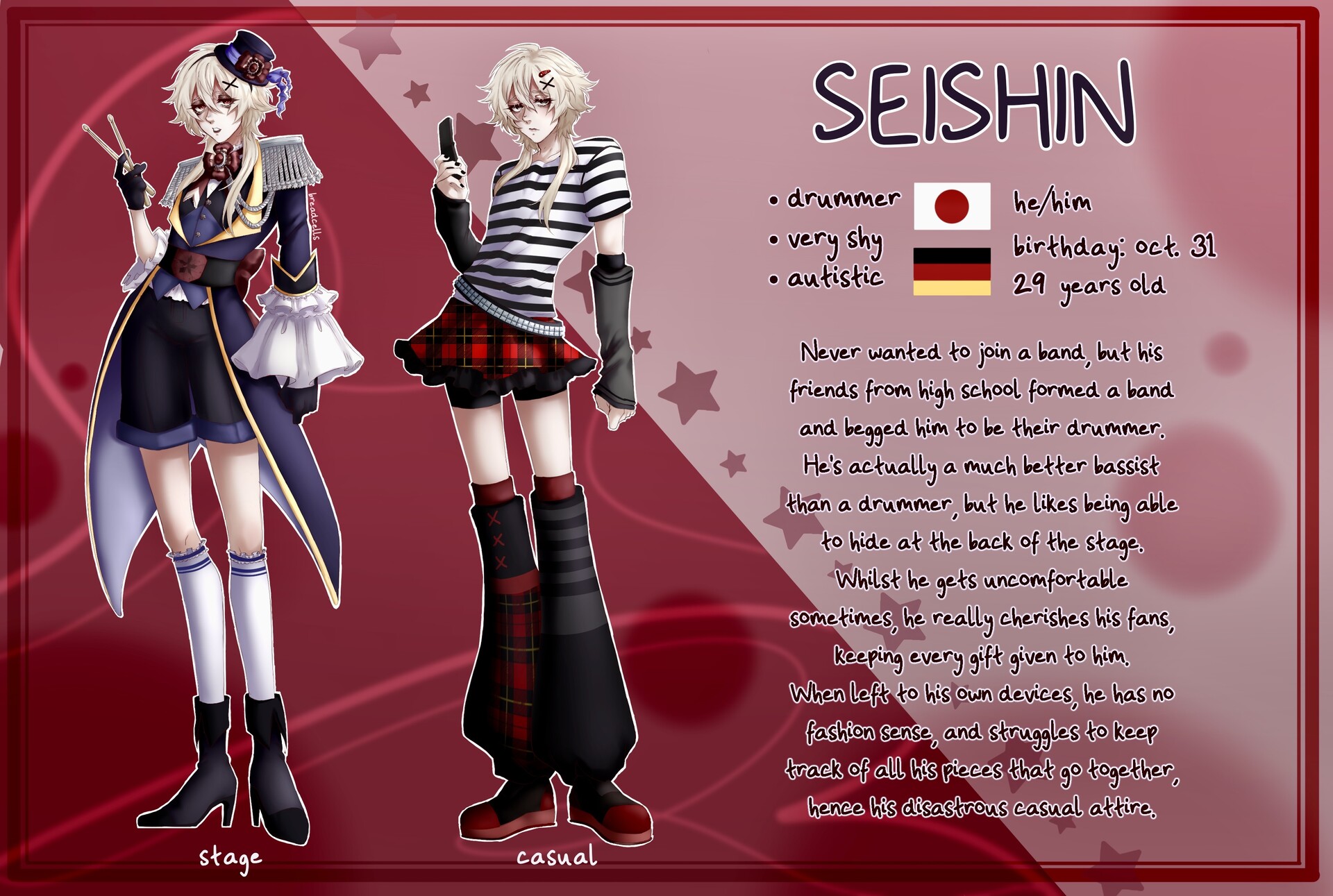 ArtStation - Seishin Character Sheet (Original Character) Visual Kei OC