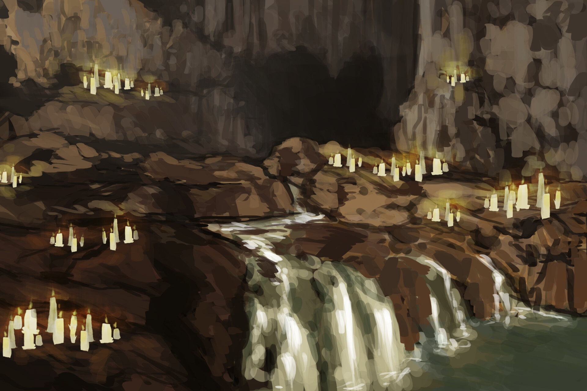 ArtStation - Sacred cave - quick exercise of digital paint