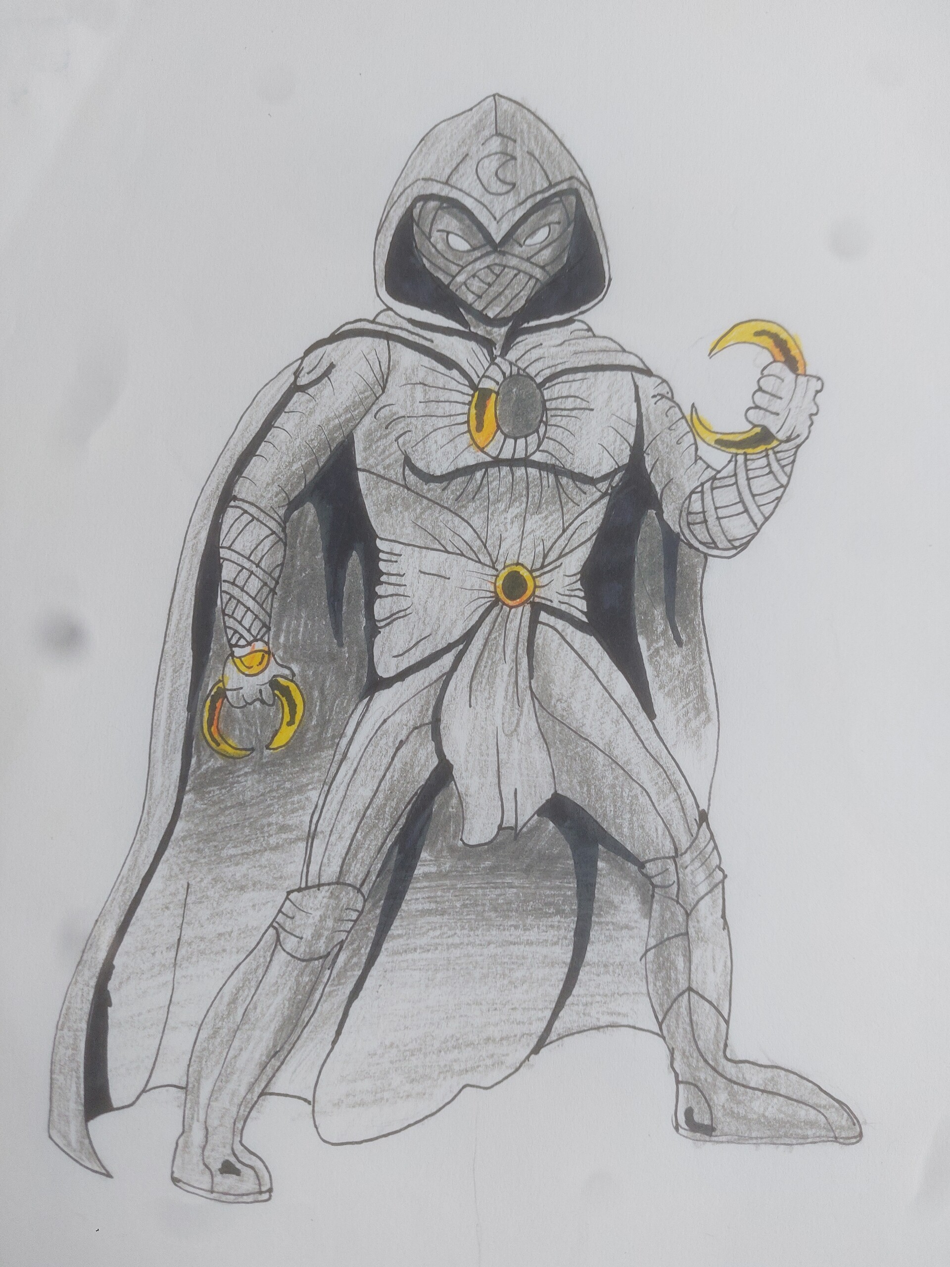 how to draw moon knight marvel