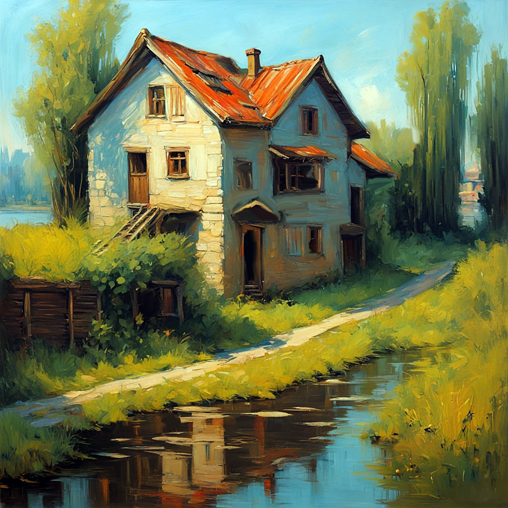 ArtStation - An old house on the outskirts of a provincial town