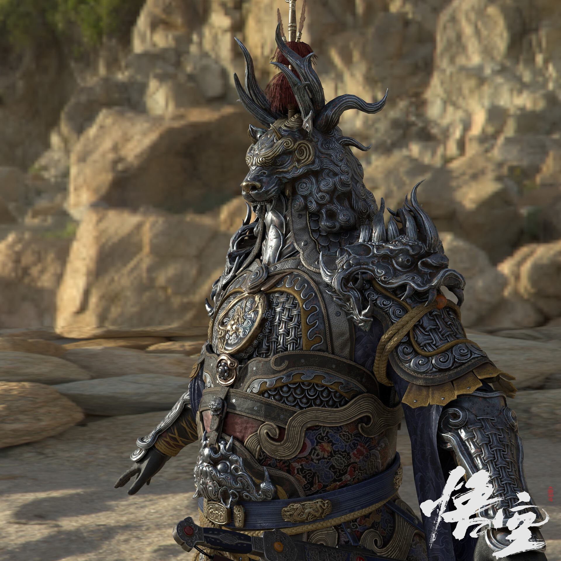 huan gugu - wukong Character Modeling