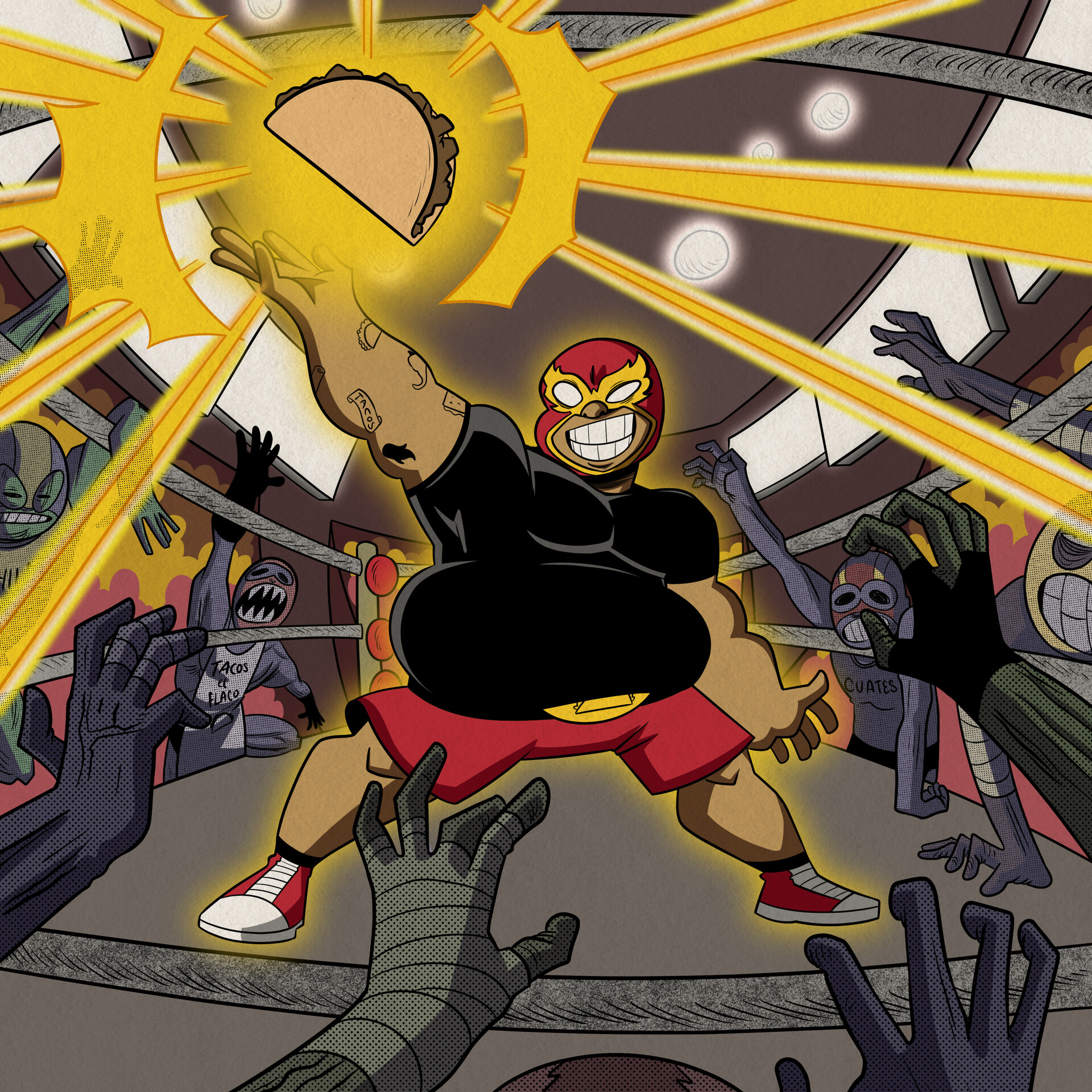 ArtStation - El Gordo vs. the Zombie Wrestlers