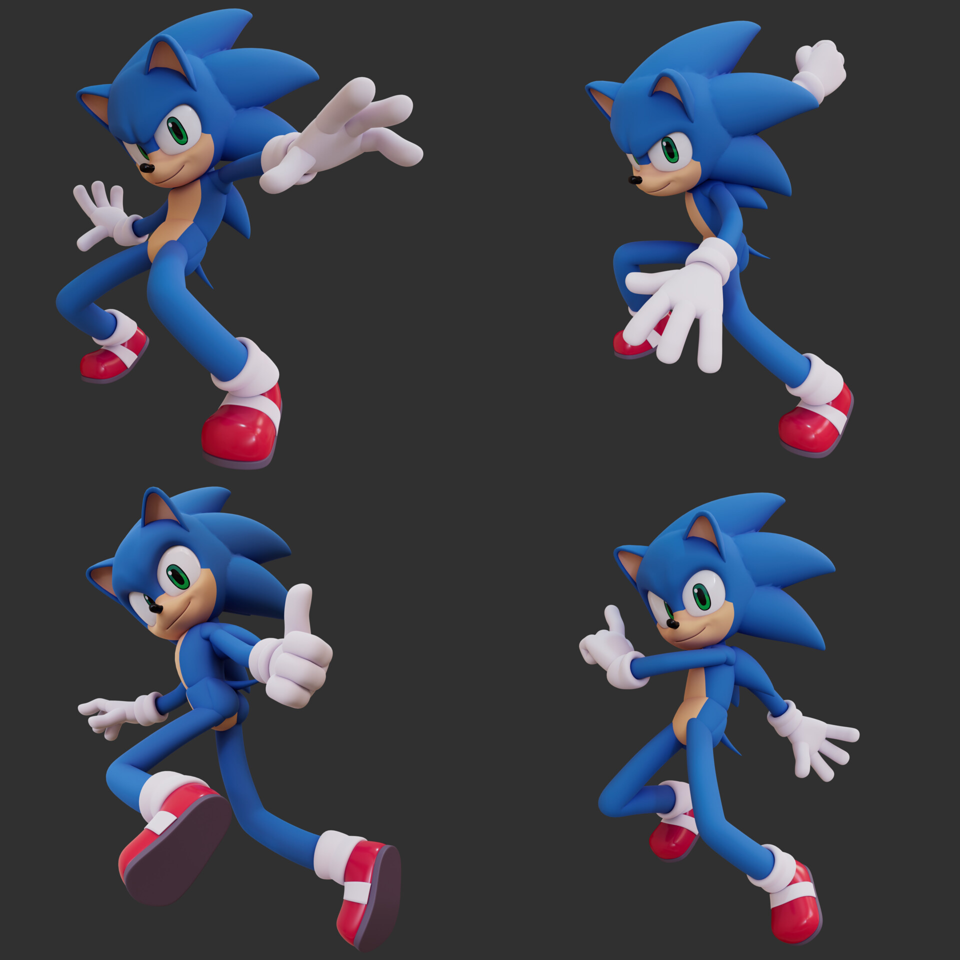 Ashley Lewis-Lopez - [Sonic] Stylized Sonic models (Block outs)