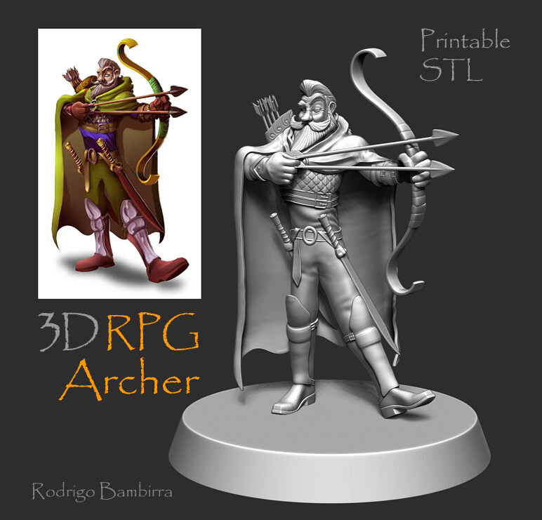 ArtStation - Tabletop RPG Archer figure