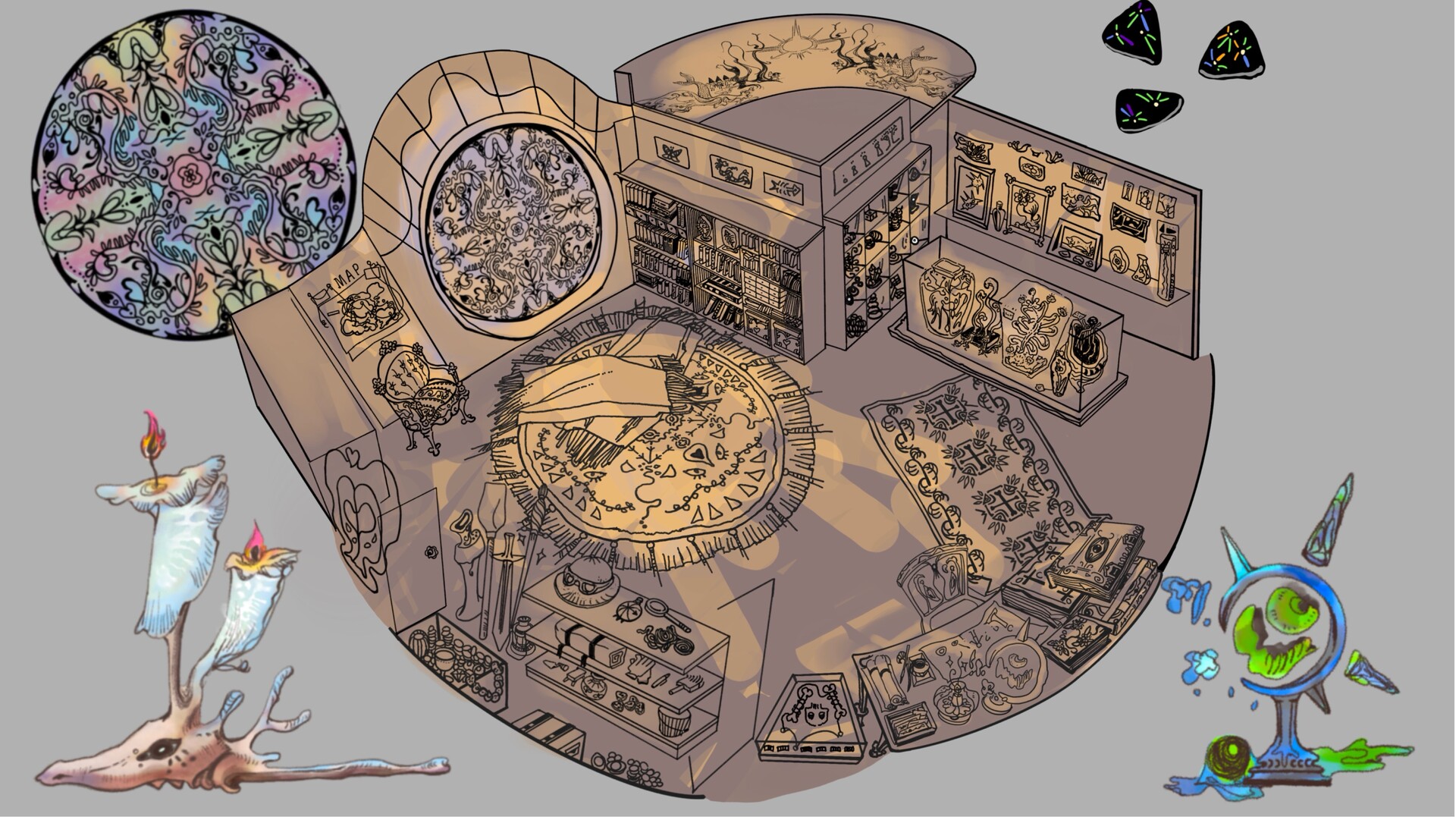 ArtStation - Interior of the archaeologist’s house