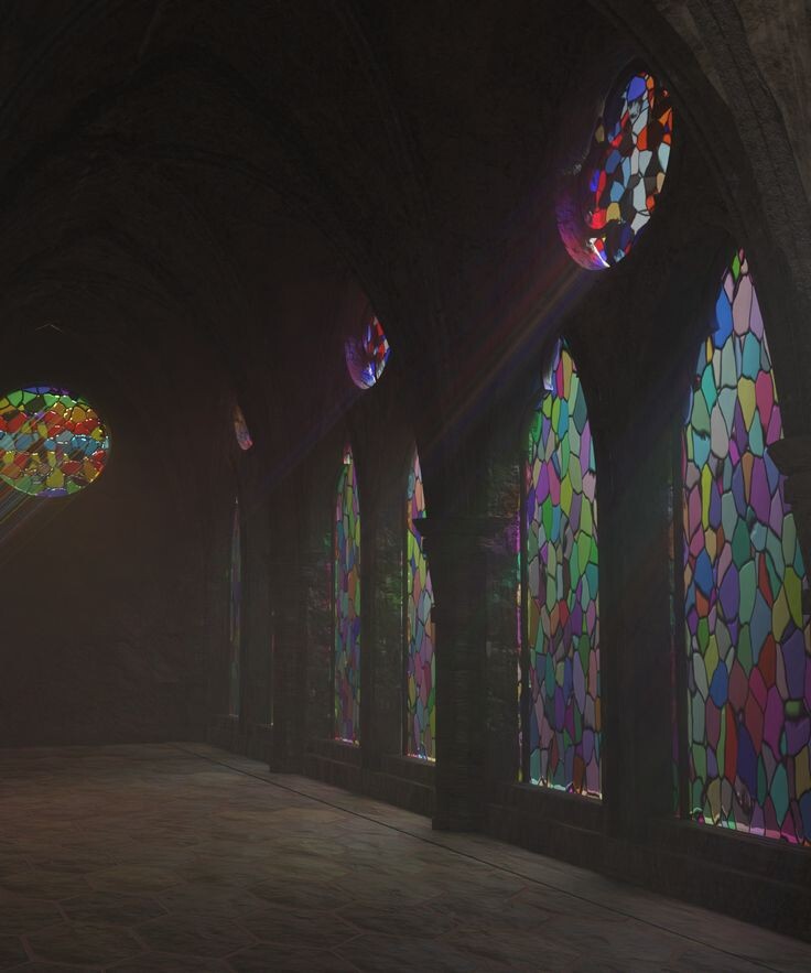ArtStation - stained glass windows in the castle