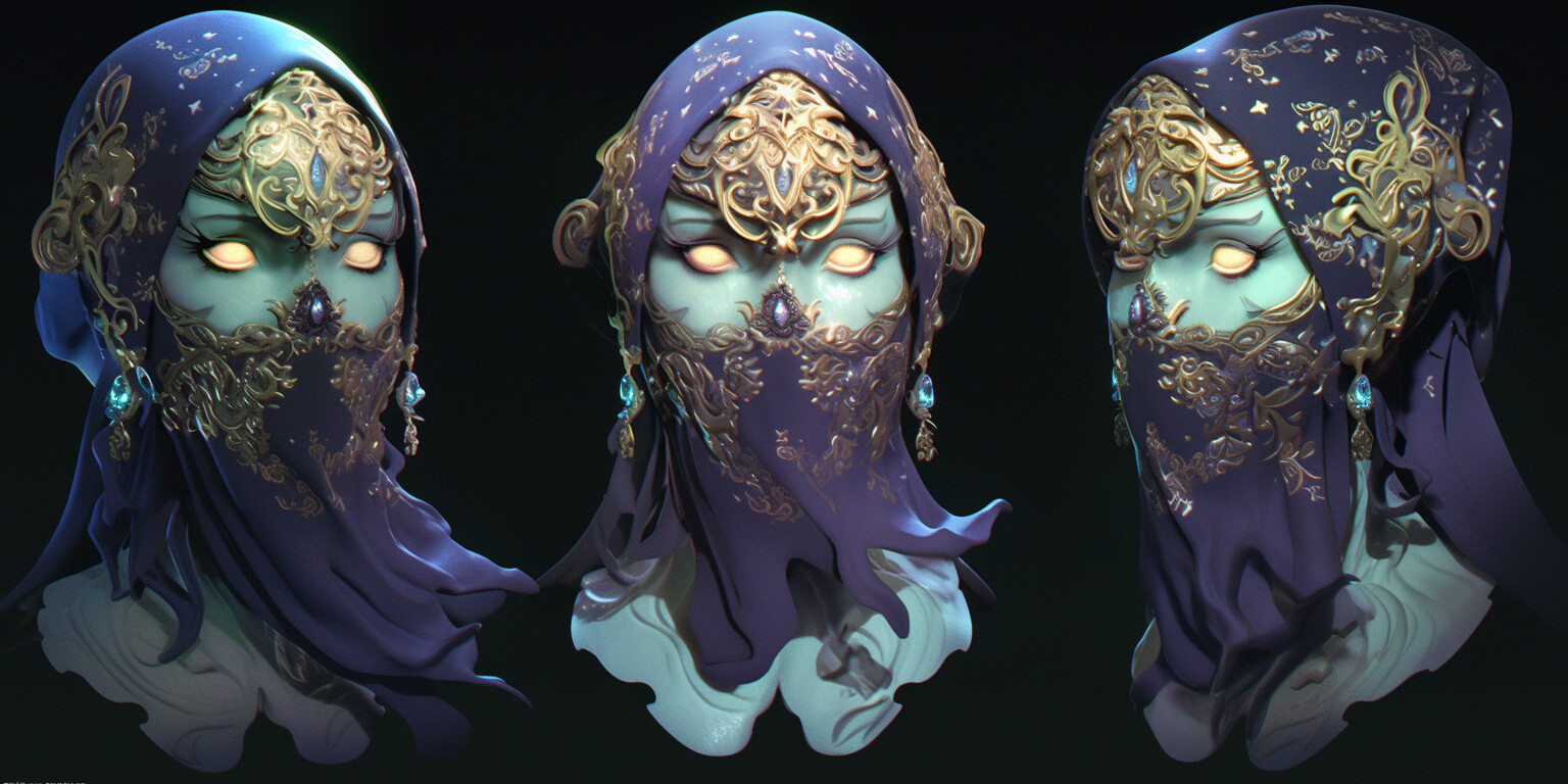 3D Head Sculpt References in 4K - Tika Art - +300 Fantasy Genie Head ...