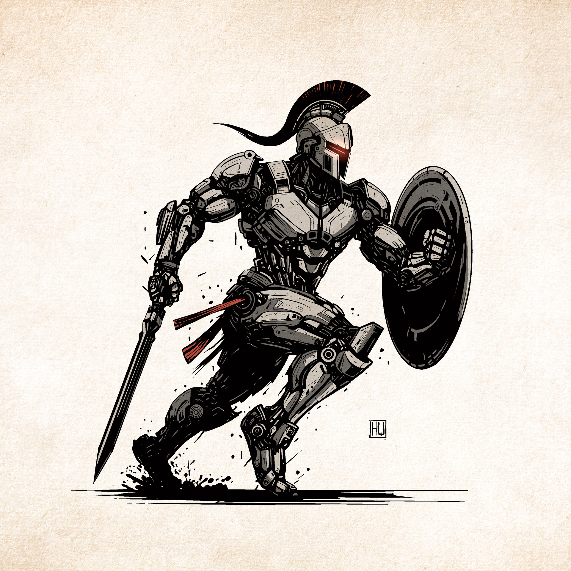 ArtStation - Concept art of a cybernetic Spartan, defender of his ...