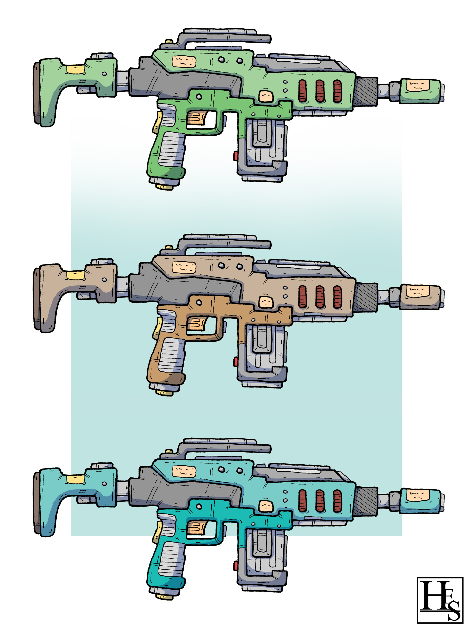 Hayden Stutz - Sci-fi Laser Weapons, Sketch Collection