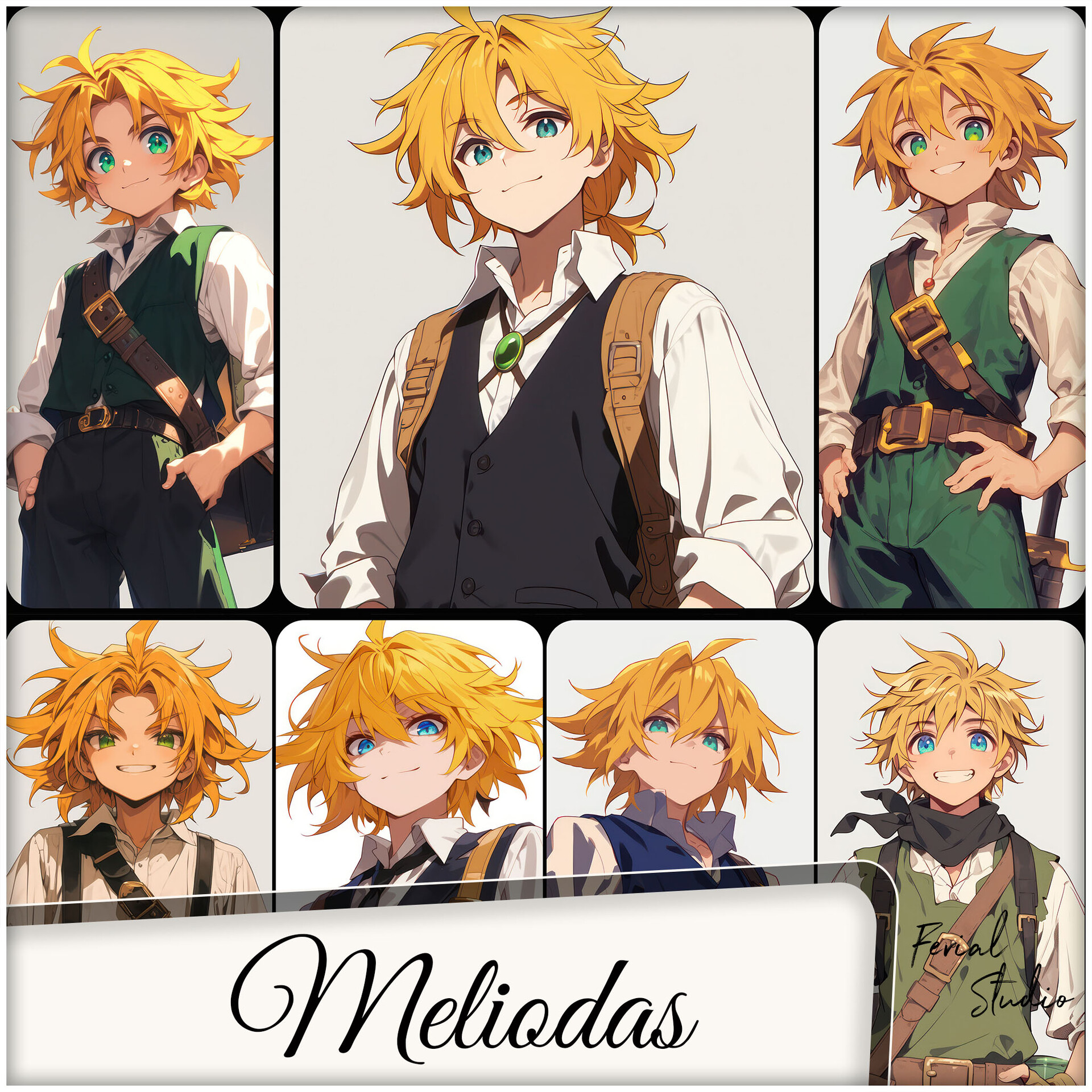 Ferial Studio - 🔹220 Meliodas - Anime Character Reference Image Pack v ...