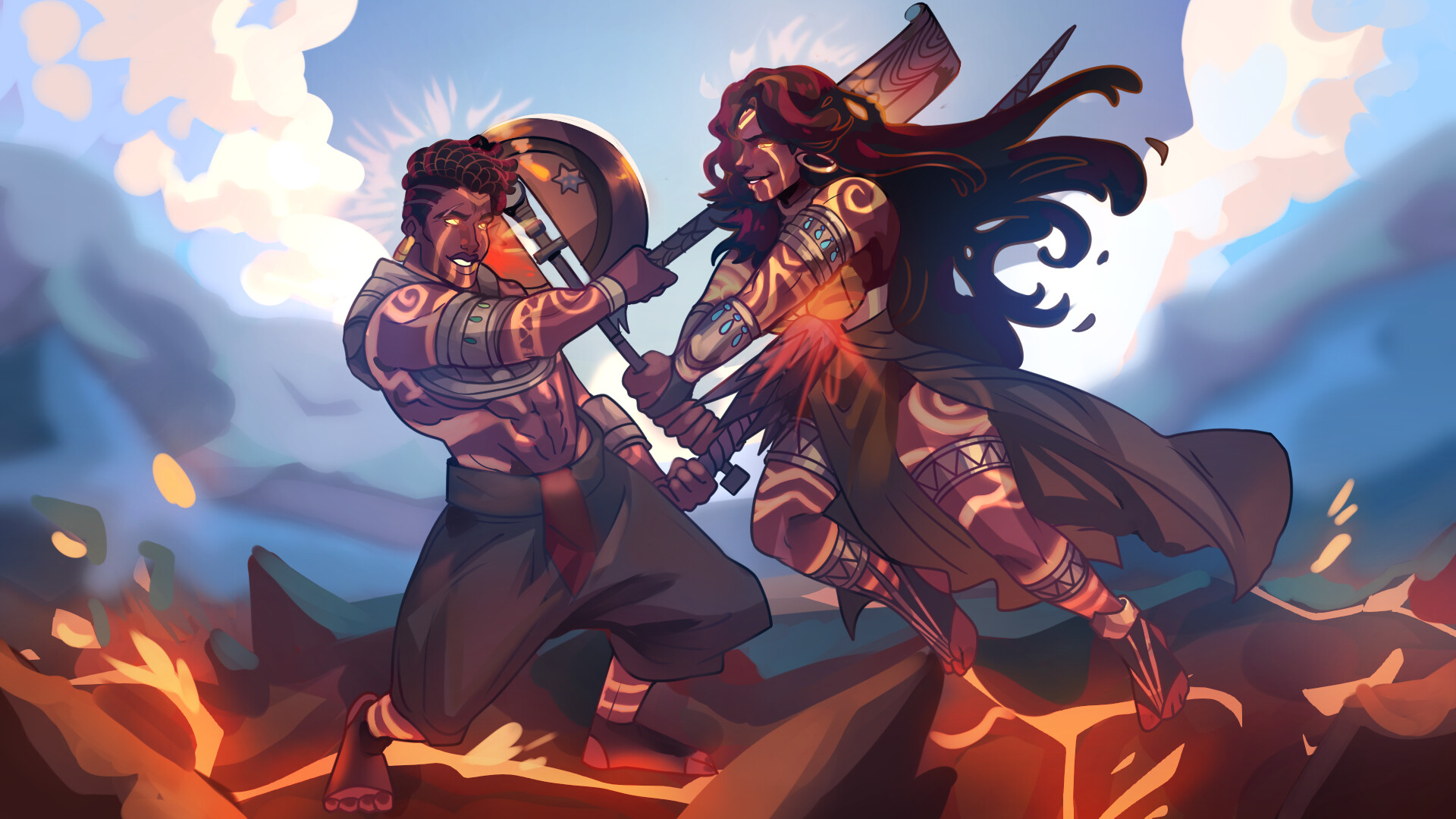 ArtStation - Battle of Lava Gods | Vgen commission