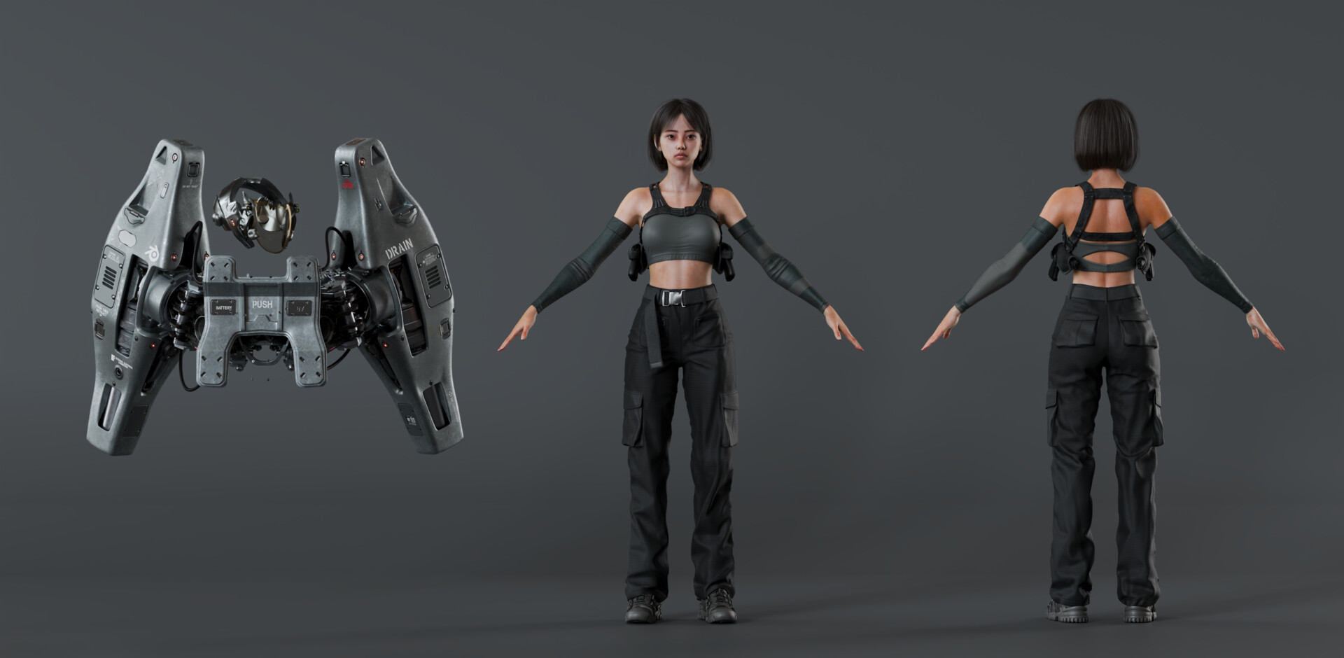 Khanhh - Sci-Fi Girl with Jetpack Concept | Blender 4.2
