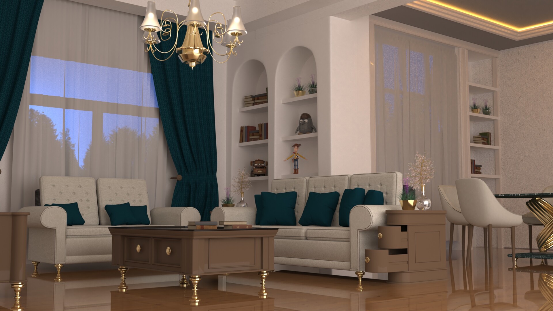 ArtStation - Golden interior design