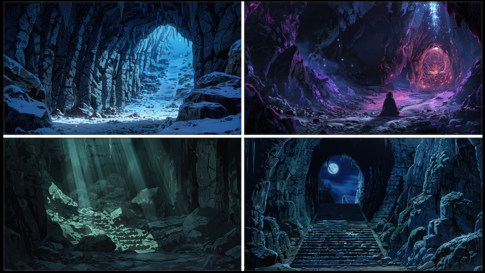 Ferial Concept - 🔹260 Dark Cave - Anime Concept Reference Image Pack v ...