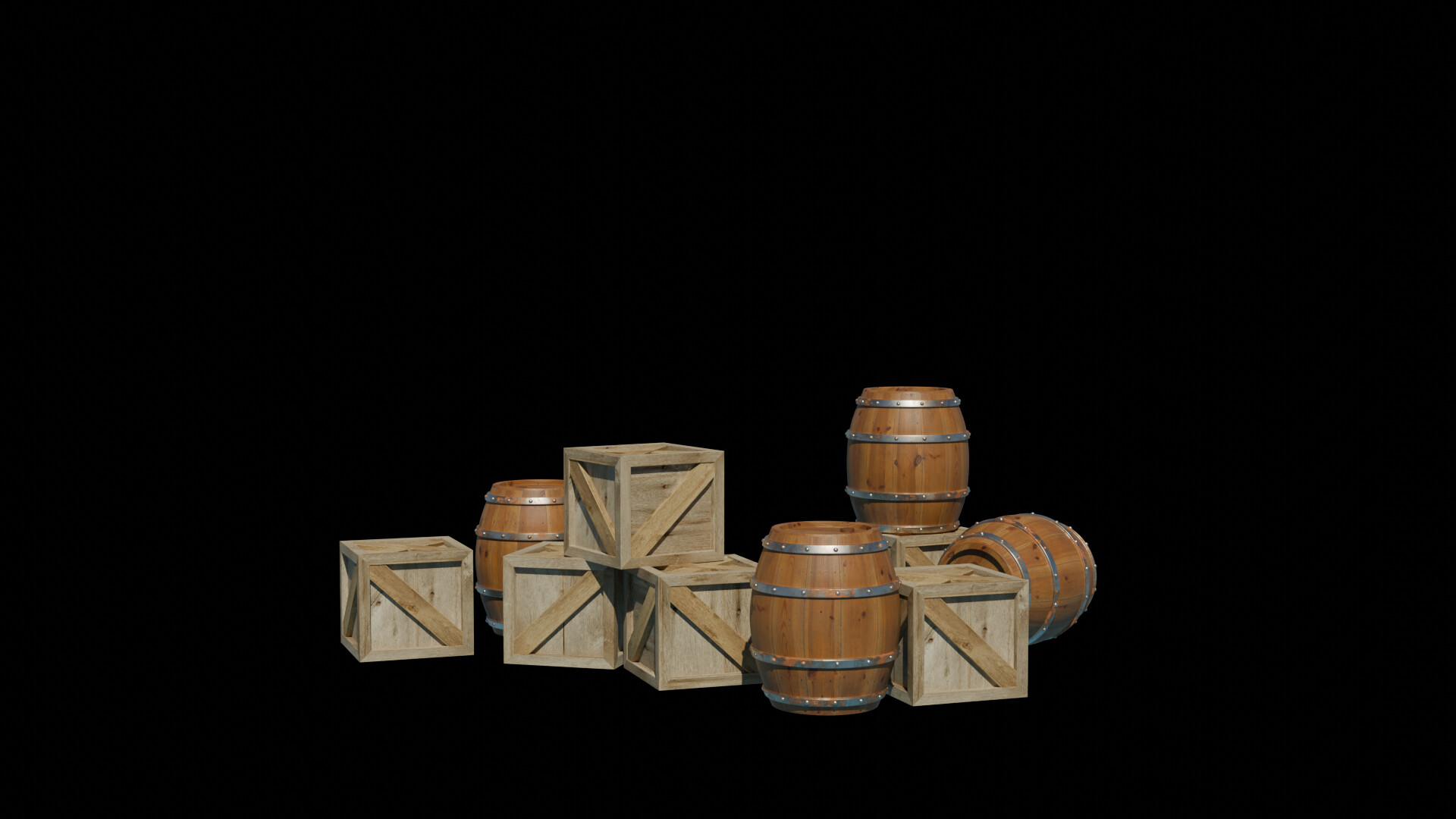 ArtStation - barrel's and ammo boxes