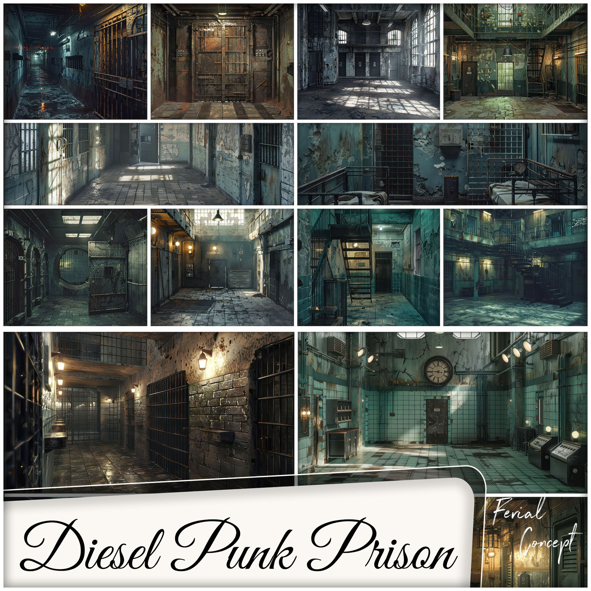 Ferial Concept - 🔹200 Diesel Punk Prison - Environment Concept ...