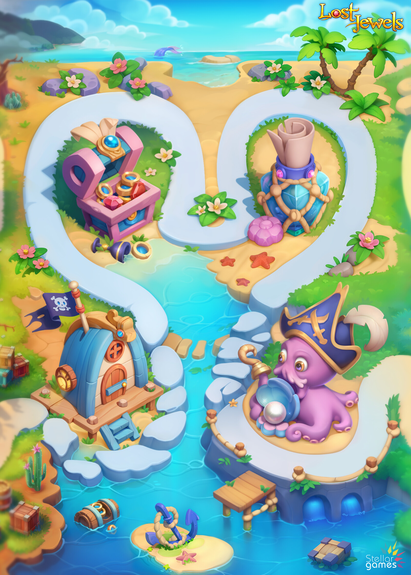 ArtStation - Lost Jewels - Map | 2D Art and 3D| 2023