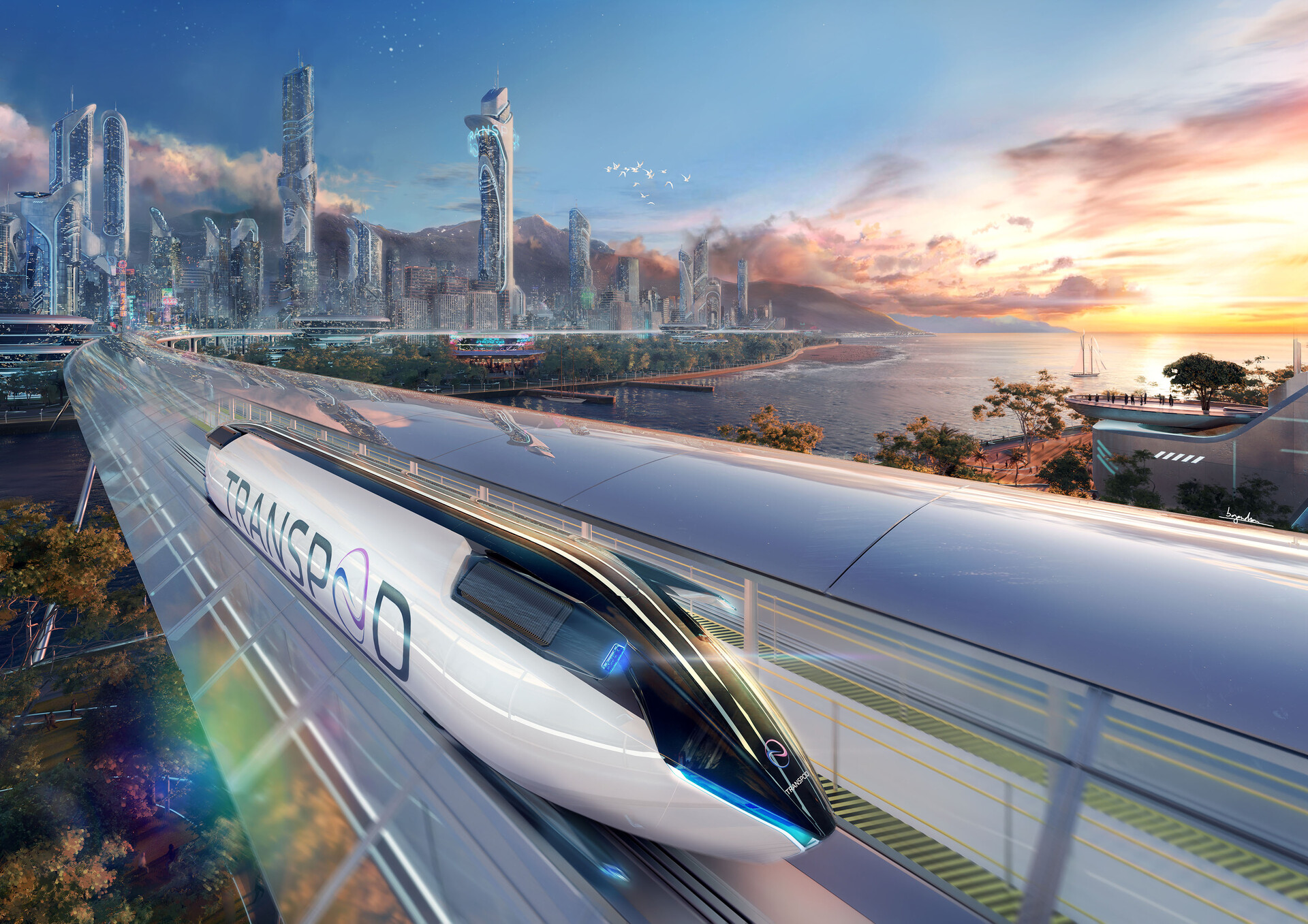 ArtStation - Transpod - City Sunrise
