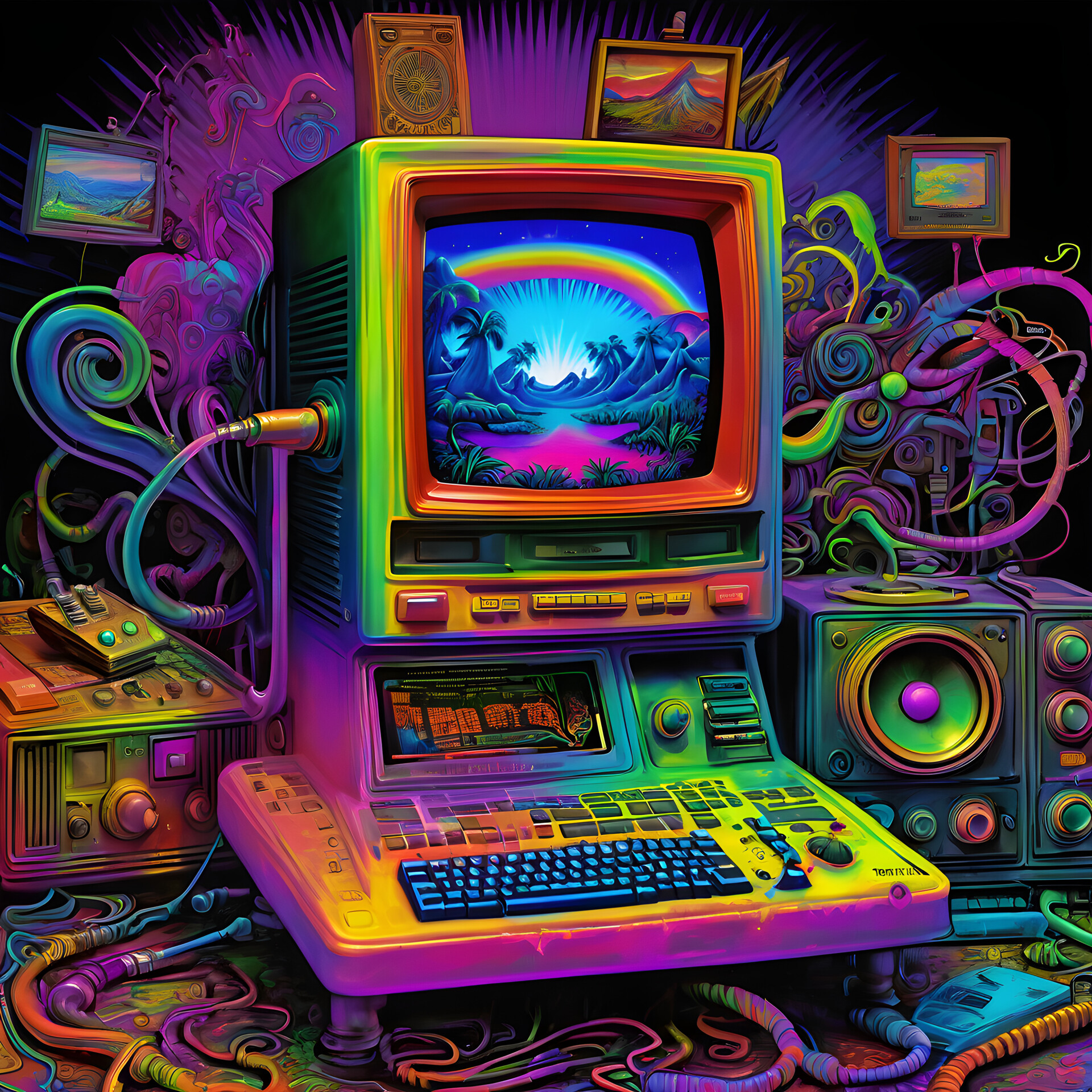ArtStation - Retro Computing Psychadelia