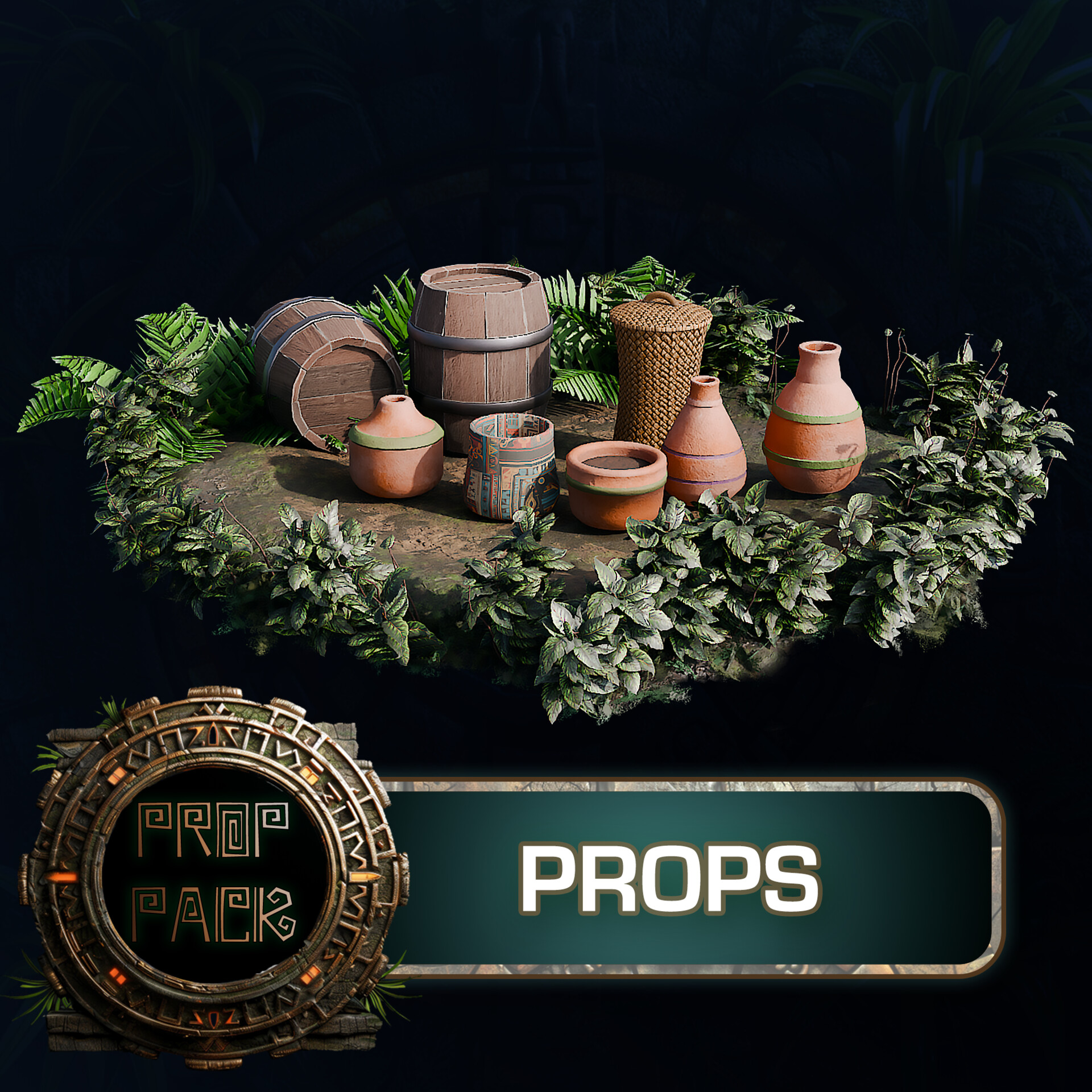 3D Tudor - Blender Aztec Jungle Temple 3D Modular Pack