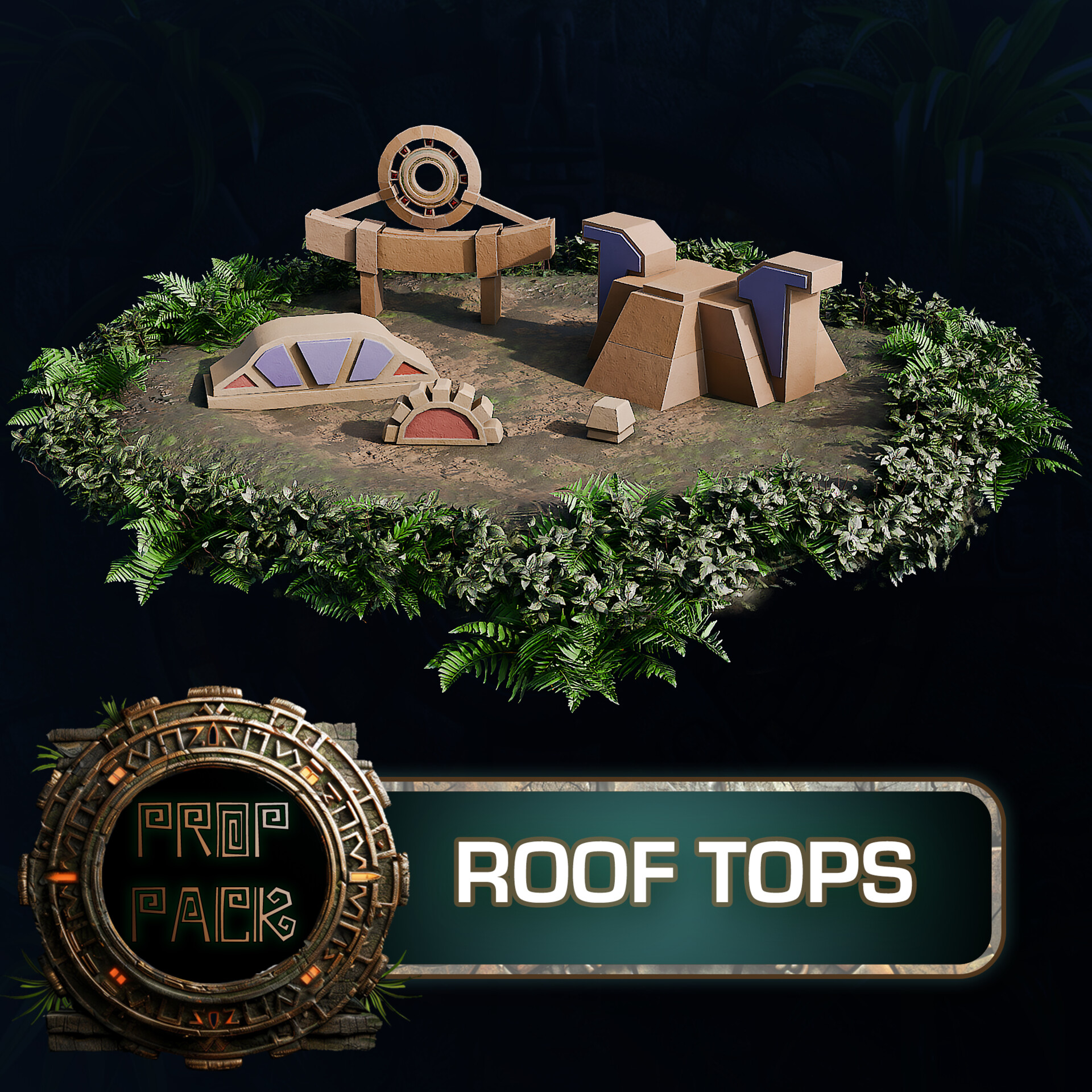 3D Tudor - Blender Aztec Jungle Temple 3D Modular Pack