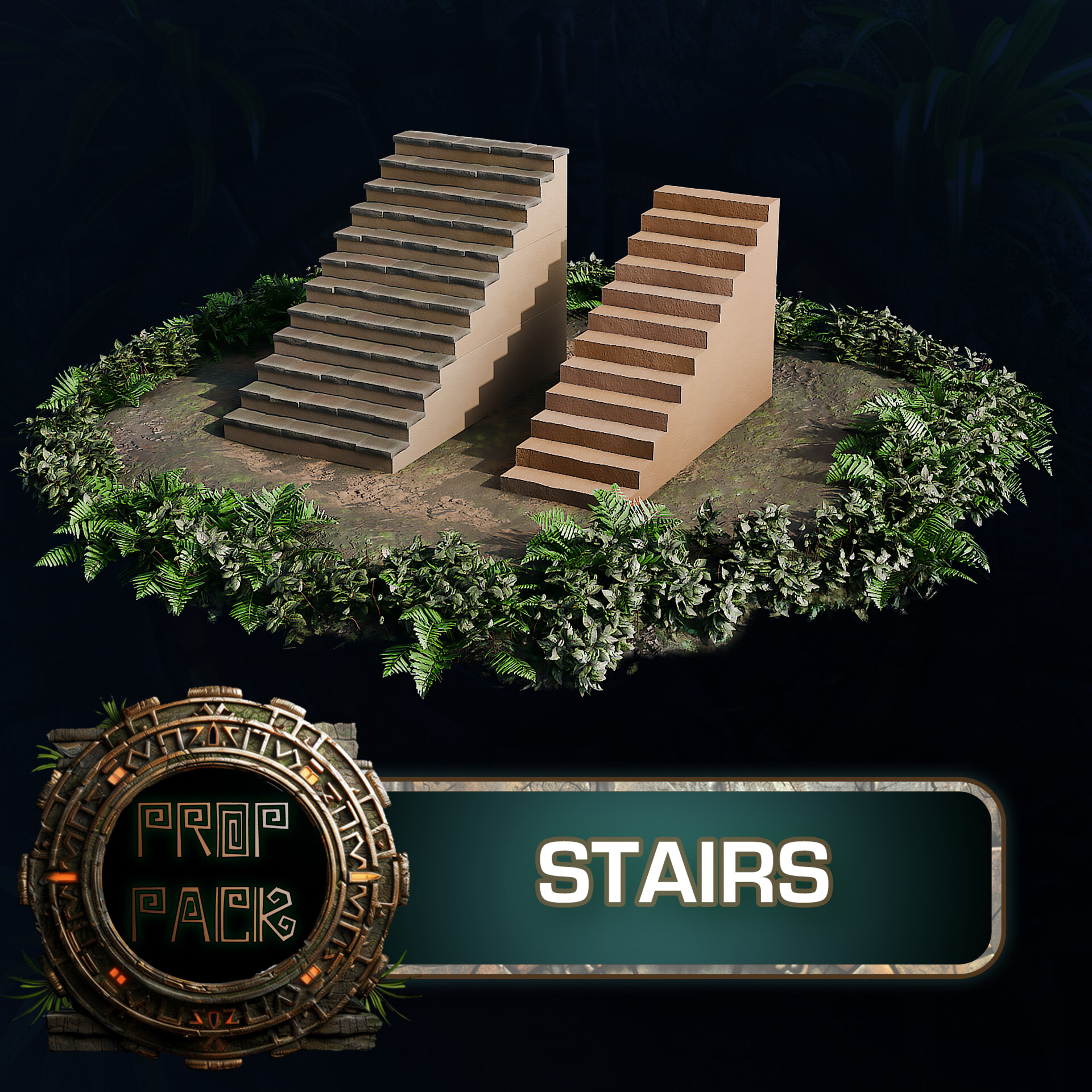 3D Tudor - Blender Aztec Jungle Temple 3D Modular Pack