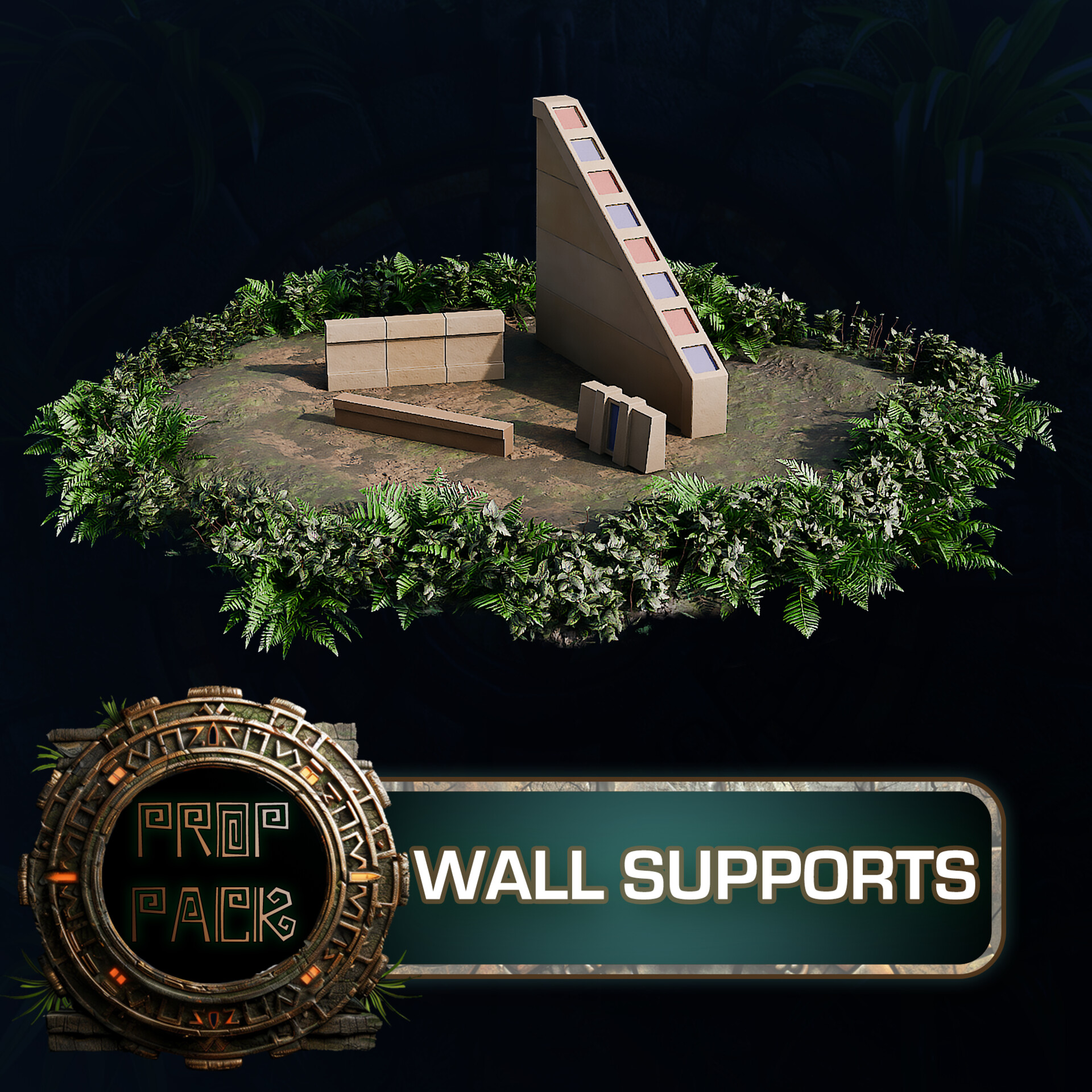 3D Tudor - Blender Aztec Jungle Temple 3D Modular Pack