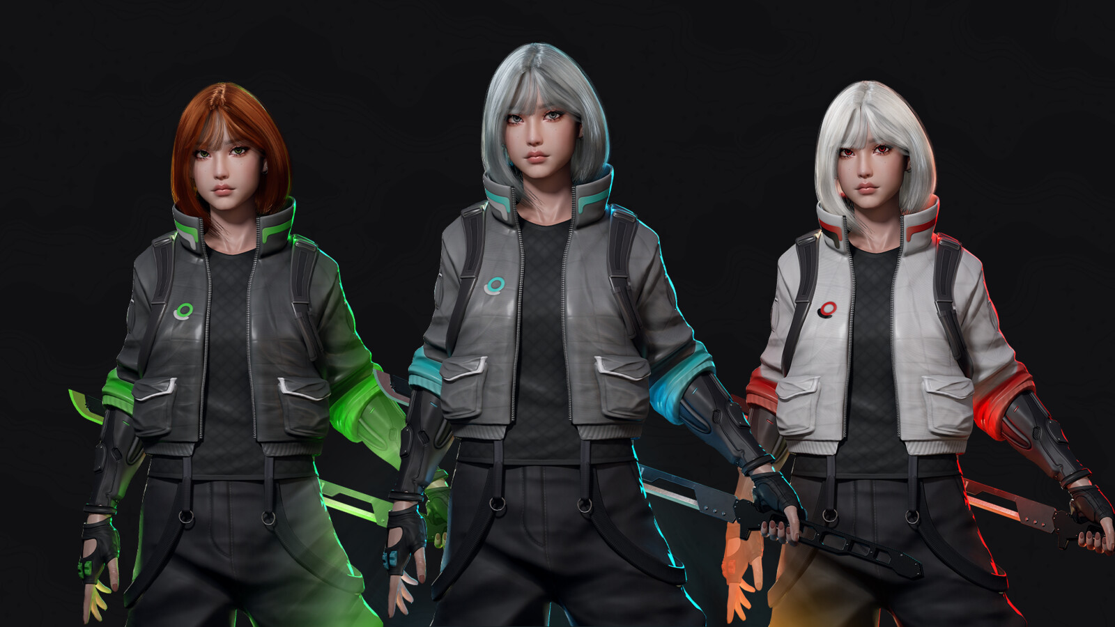 Ida Faber - Cyberpunk Street Fighter - Game Ready