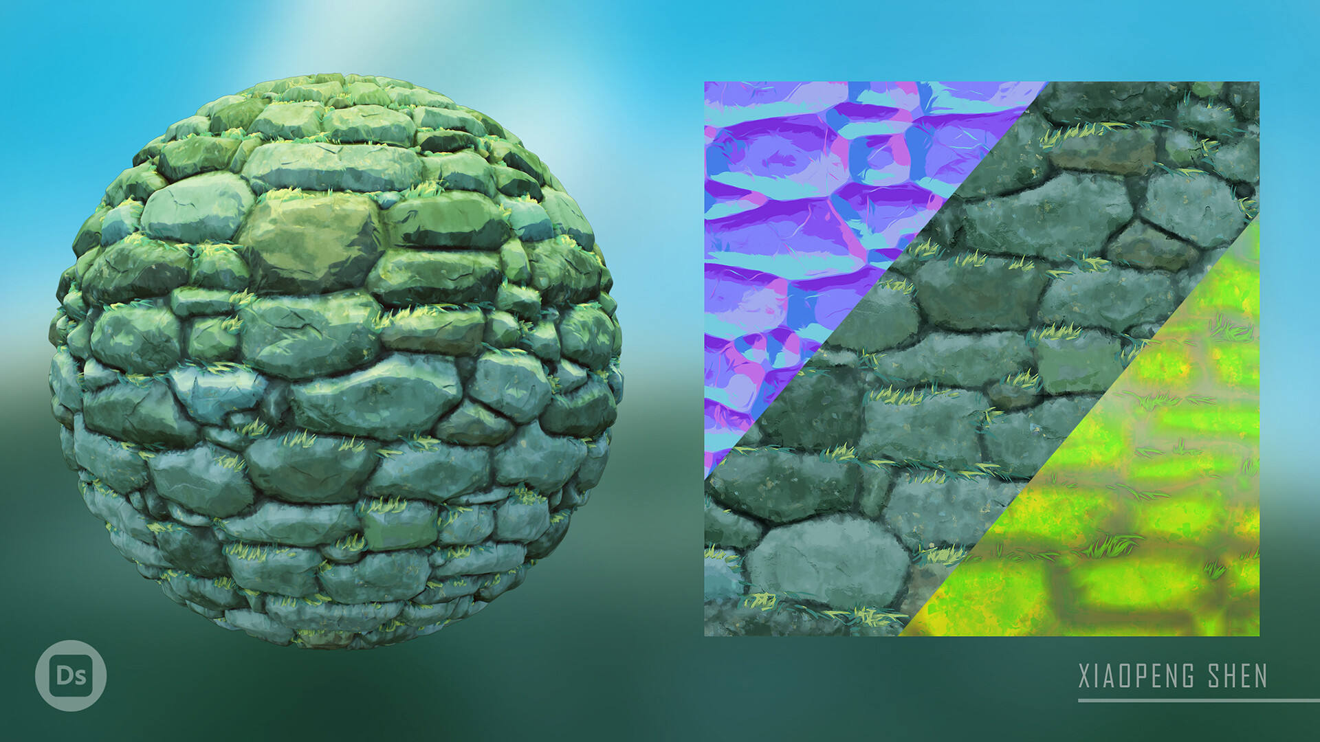Xiaopeng Shen - Lucy - Ghibli Style Stone Wall | Substance Designer