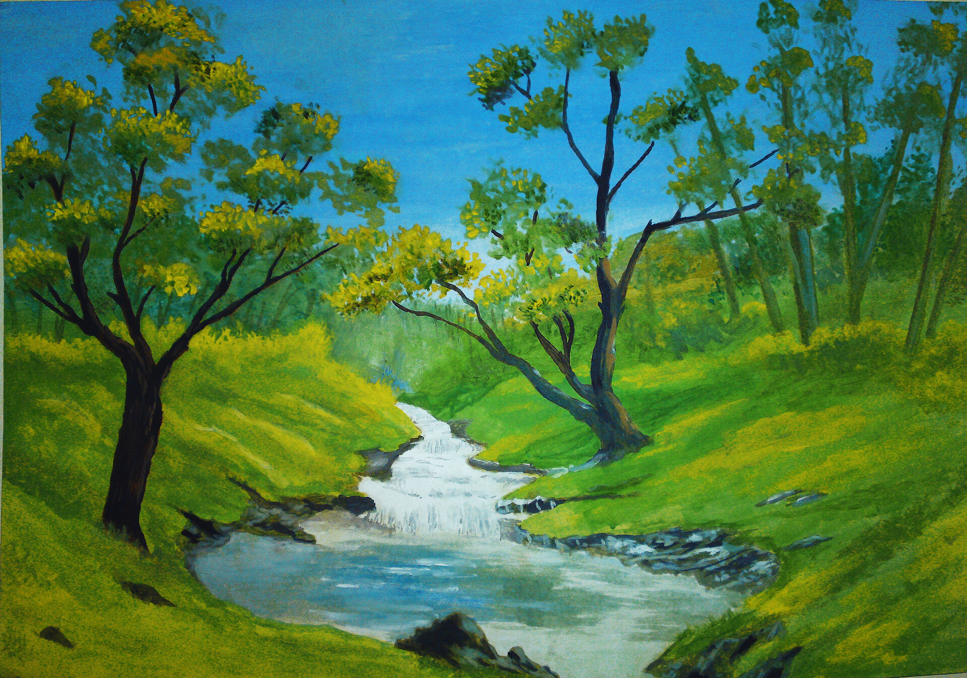 ArtStation - Water painted canvas