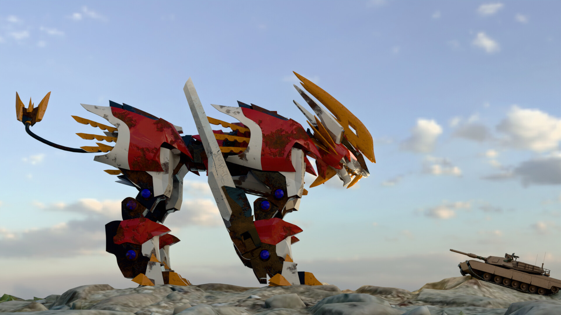 CG Lancedesign - ZOIDS-Liger and Hayate Battle