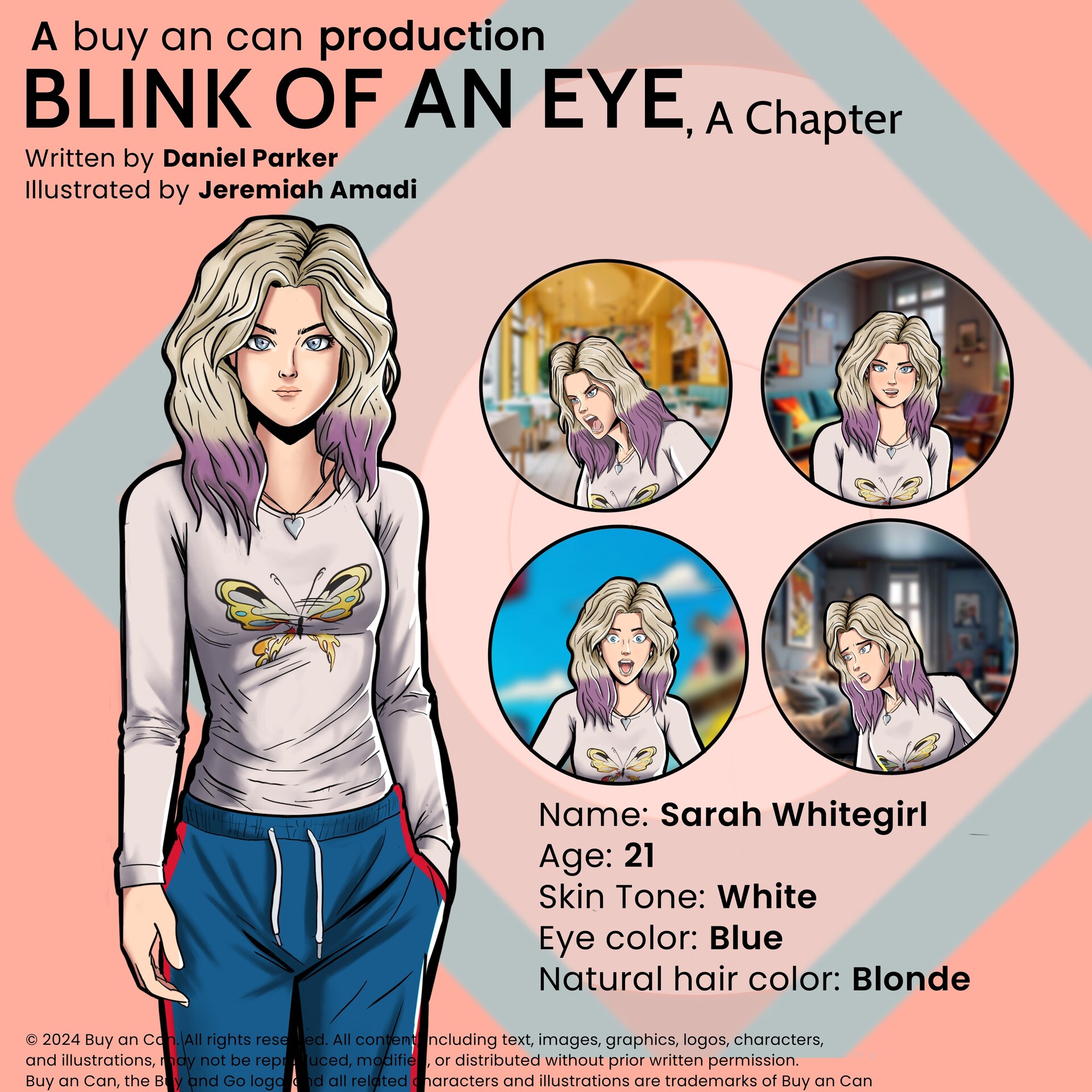 ArtStation - Sarah character expressions sheet