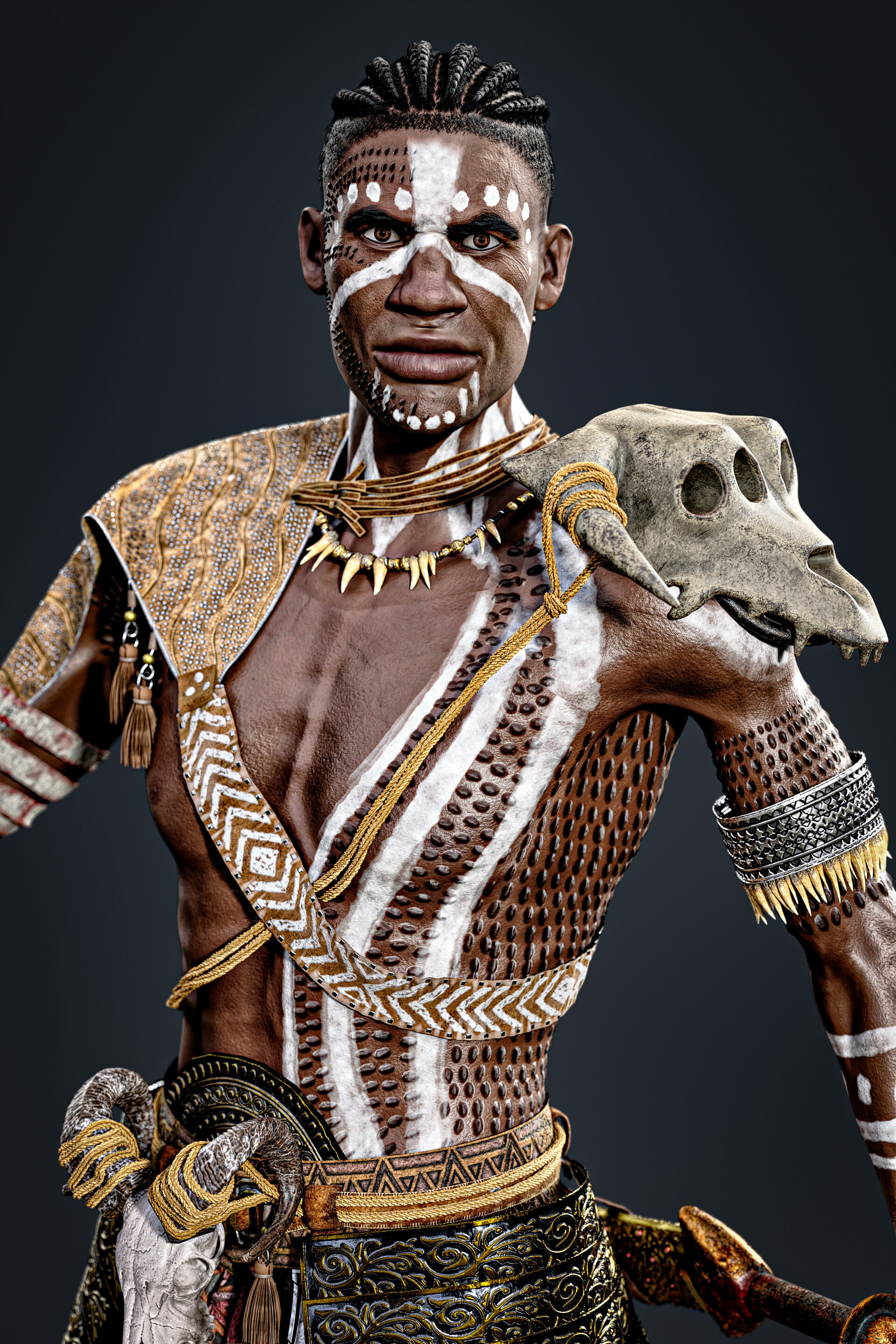 ArtStation - Step-by-Step Guide to Crafting an African Warrior with ...
