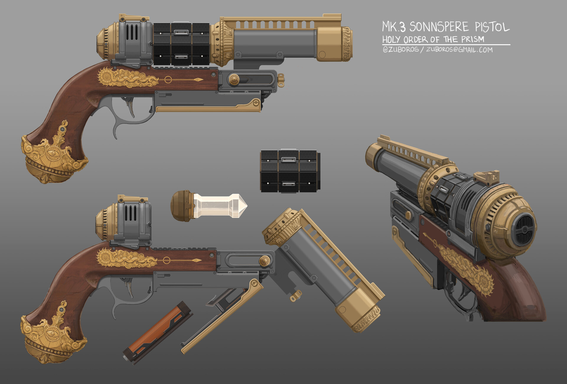 ArtStation - Mark 3 Sonnspere Pistol Concept