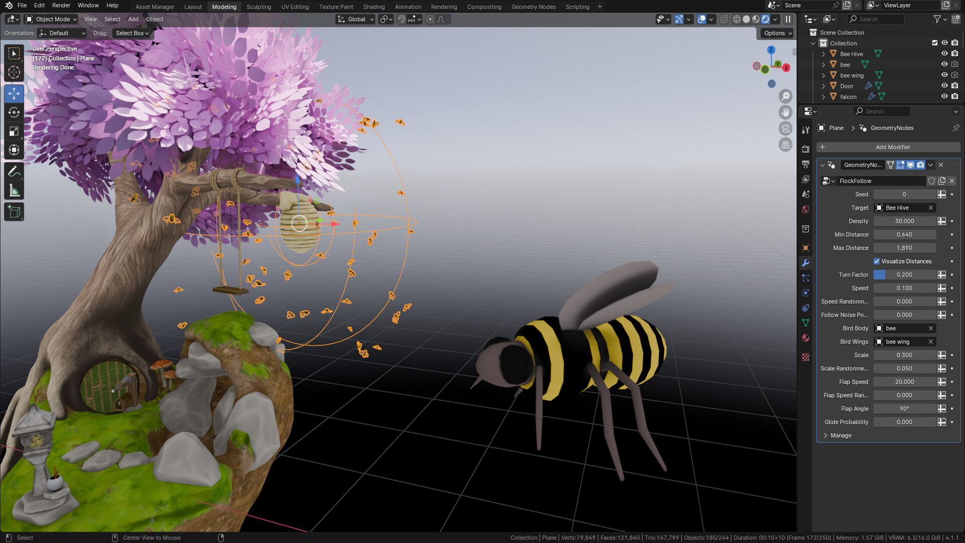 3D Tudor - Birds and Bees Geometry Node