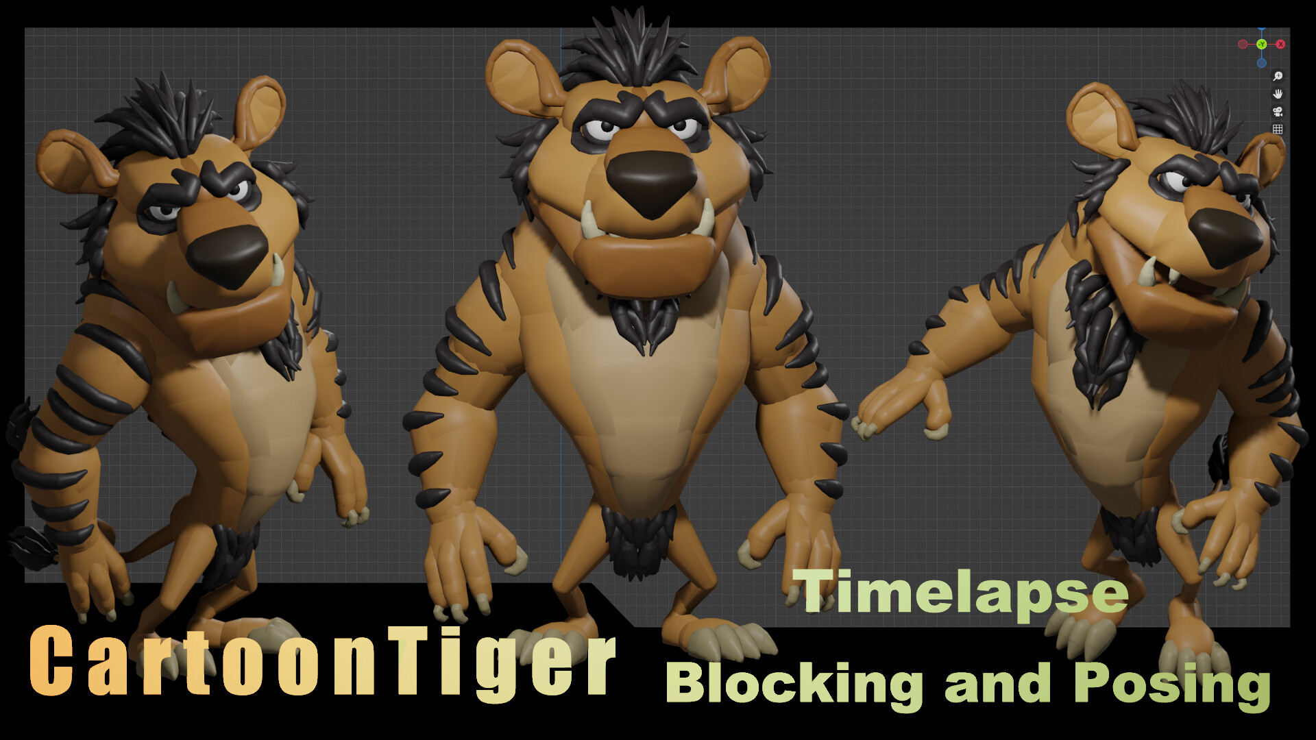 ArtStation - CartoonTiger Blender with BlockSurfaces addon #blender, # ...