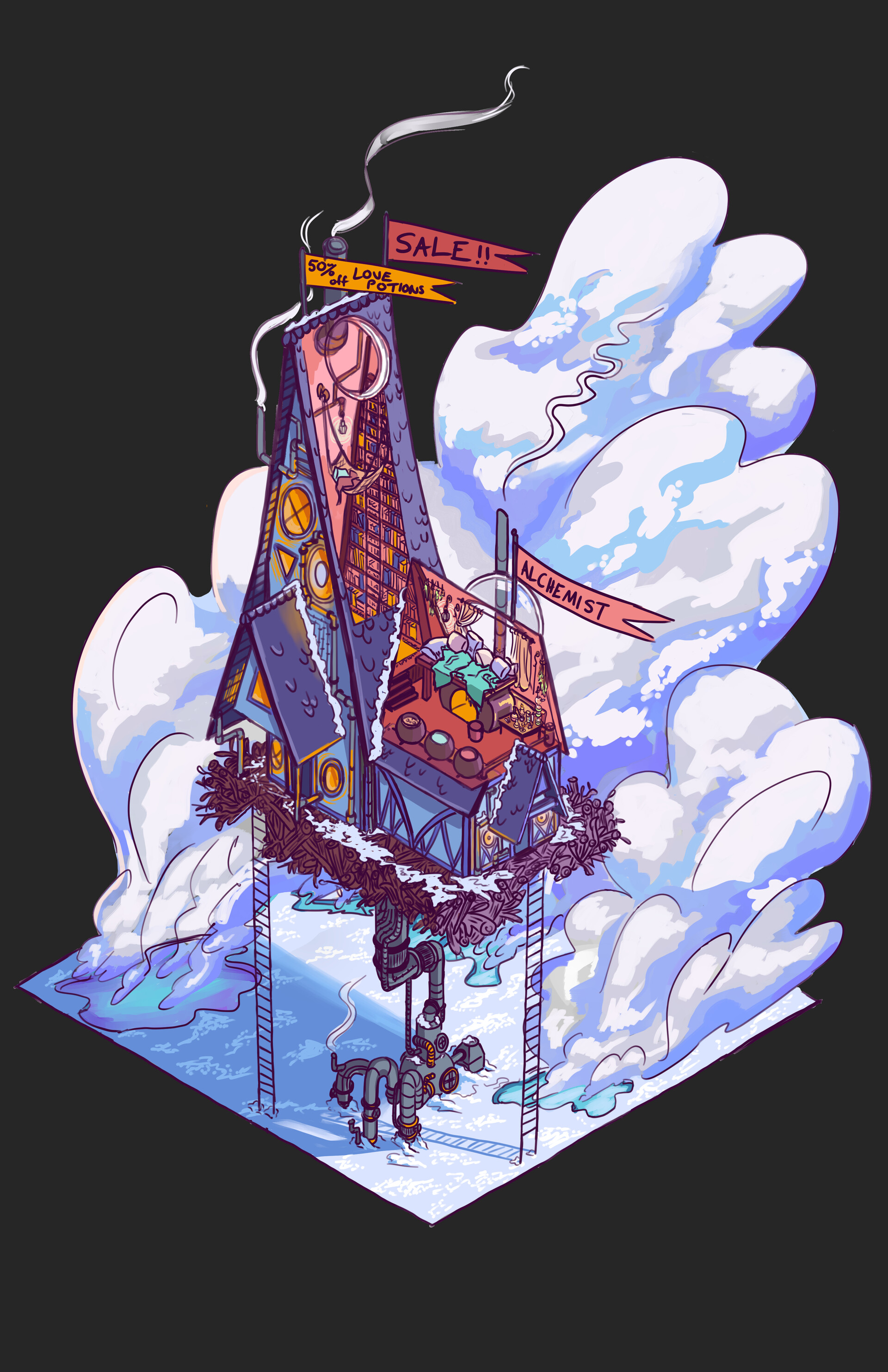 ArtStation - Isometric "Owlchemist" shop