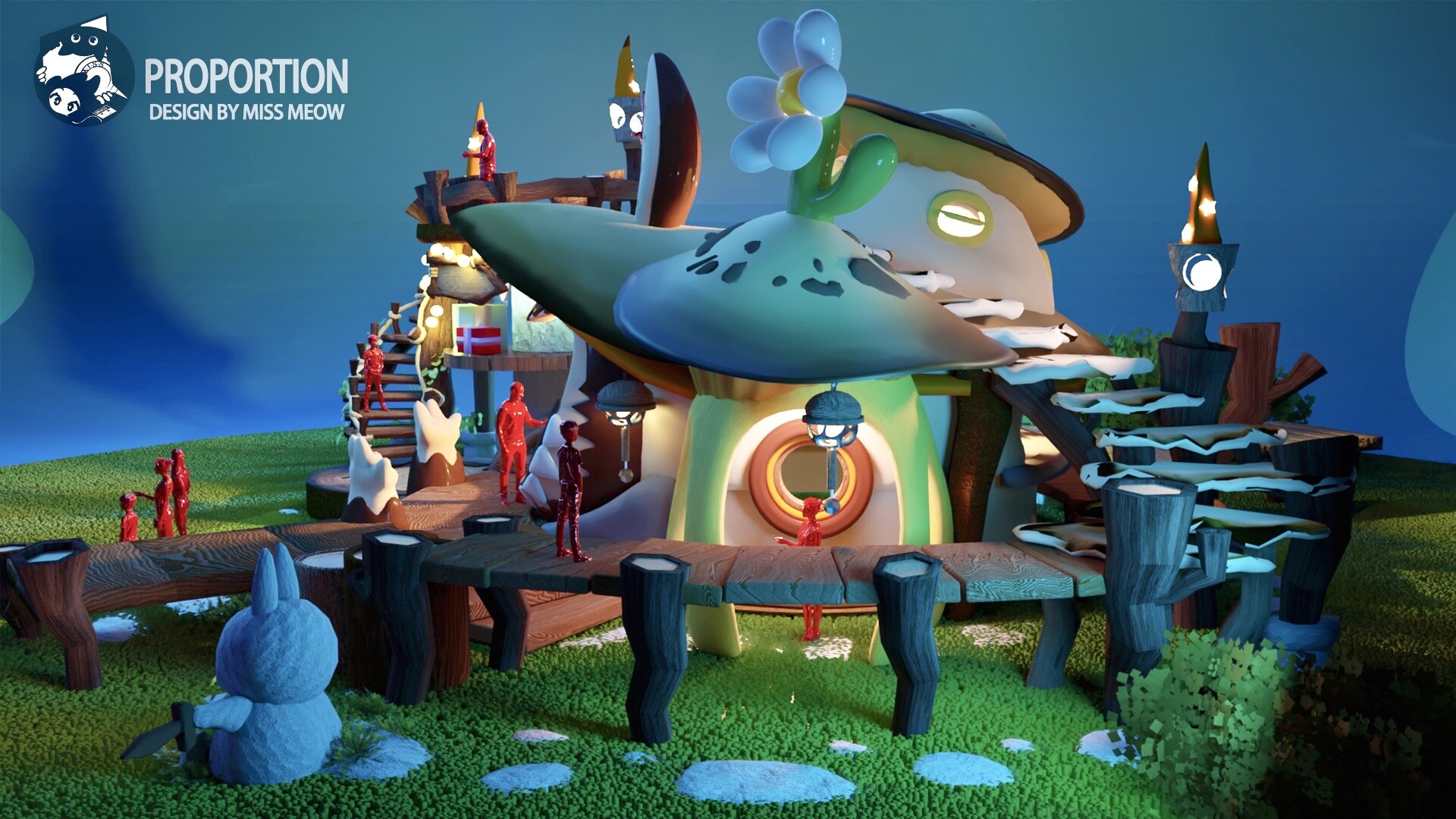 ArtStation - Labubu tree house art desgin