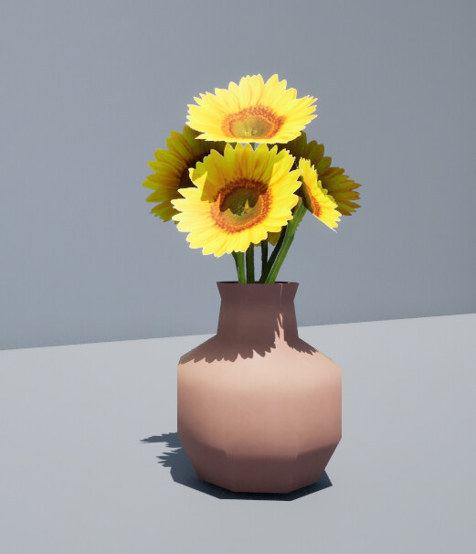 ArtStation - Low Poly Flower Pot
