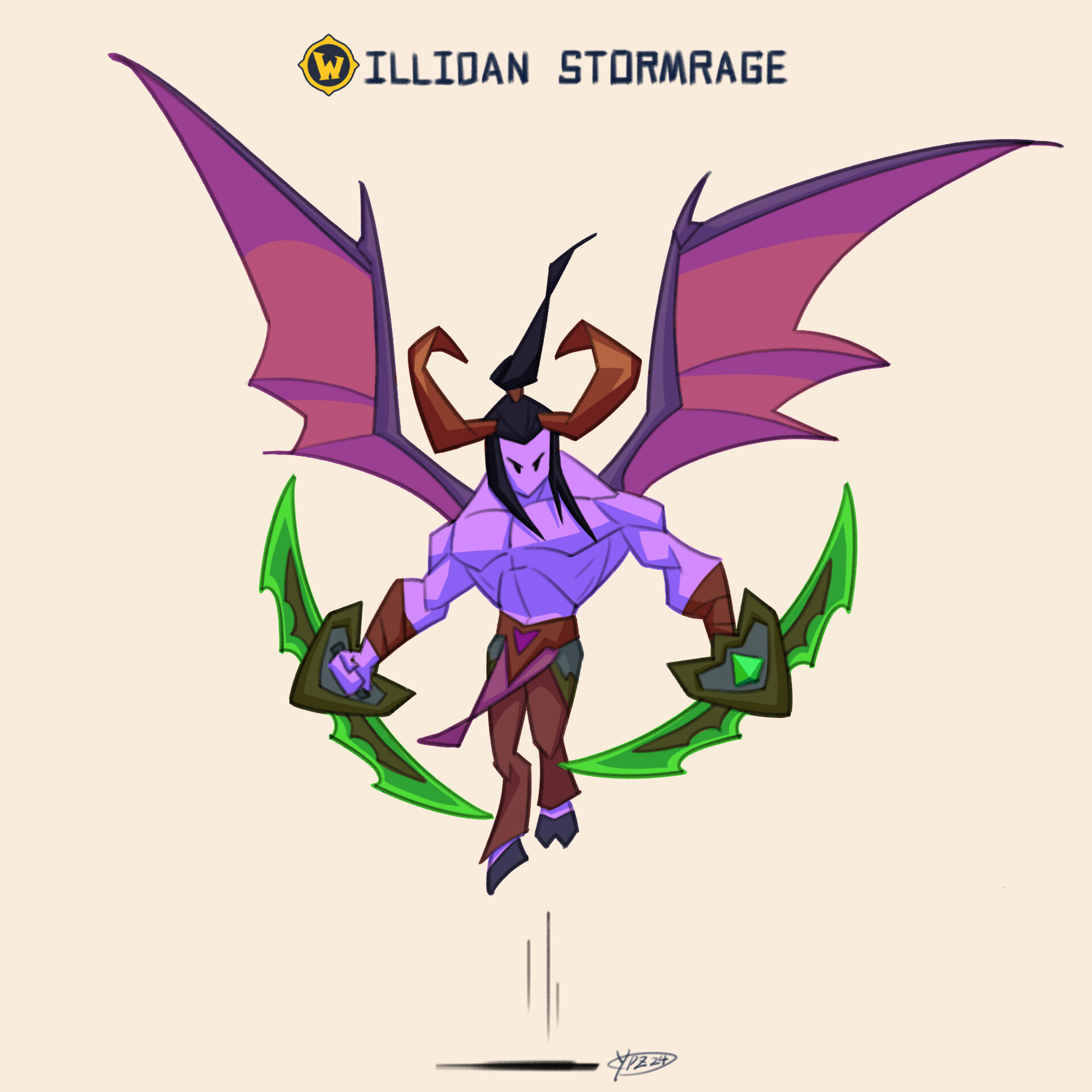 ArtStation - 风格化伊利丹·怒风（Illidan Stormrage）