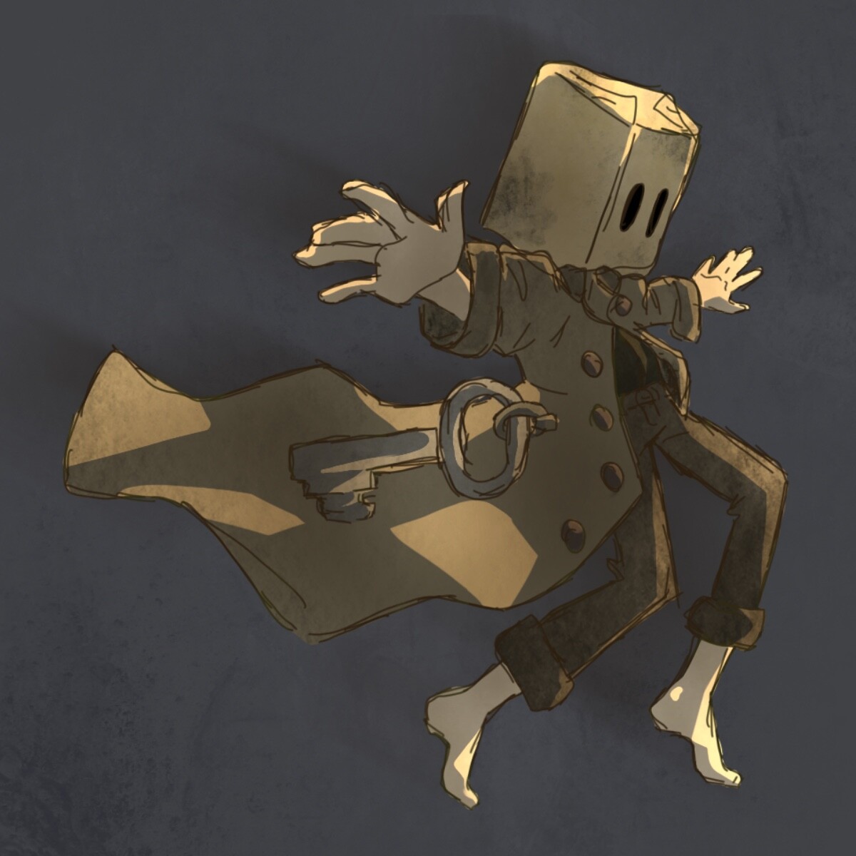 ArtStation - Little nightmare fanart - work on light and dynamic pose