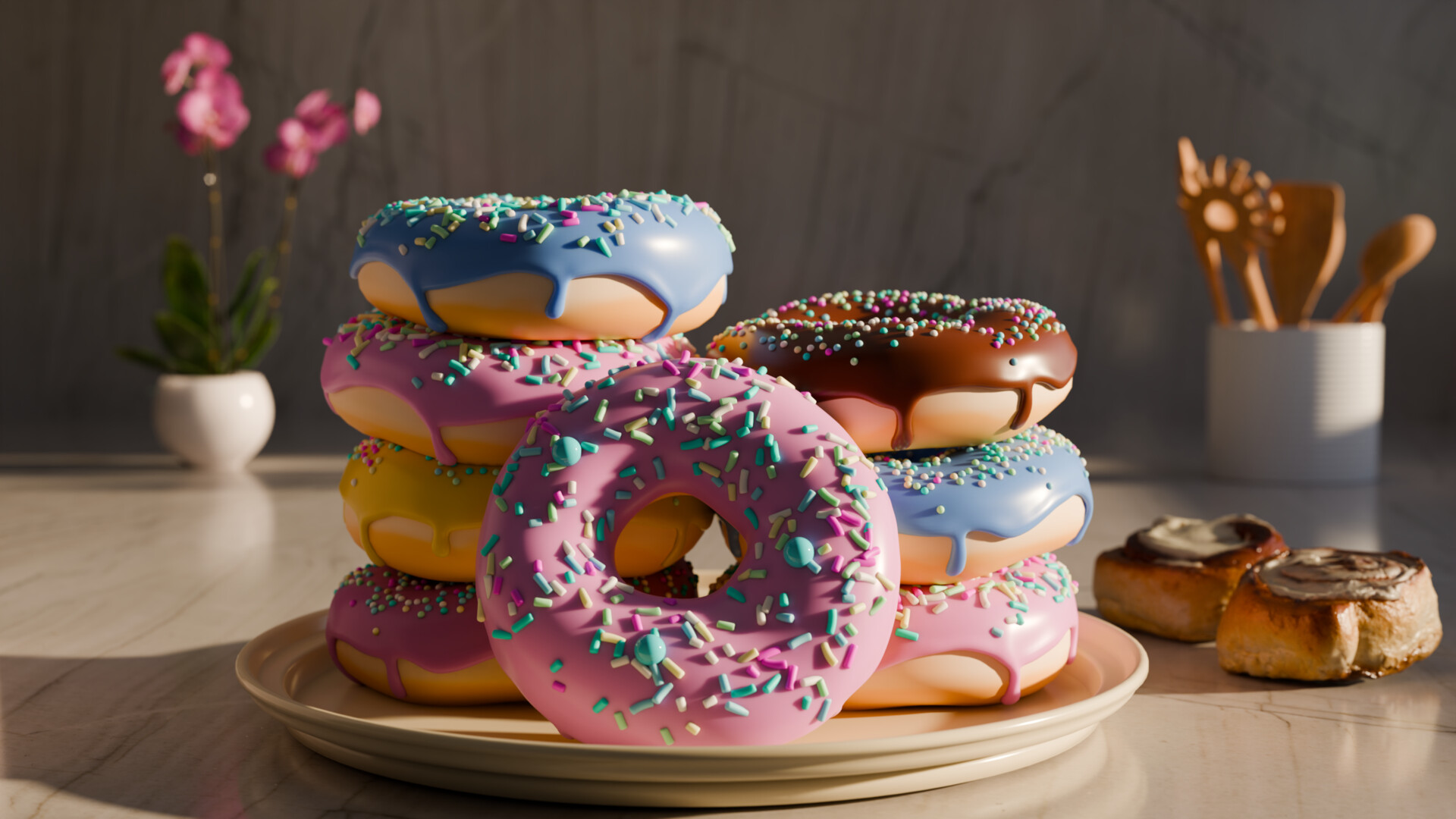 ArtStation - Stylized Creamy 3D Donuts.