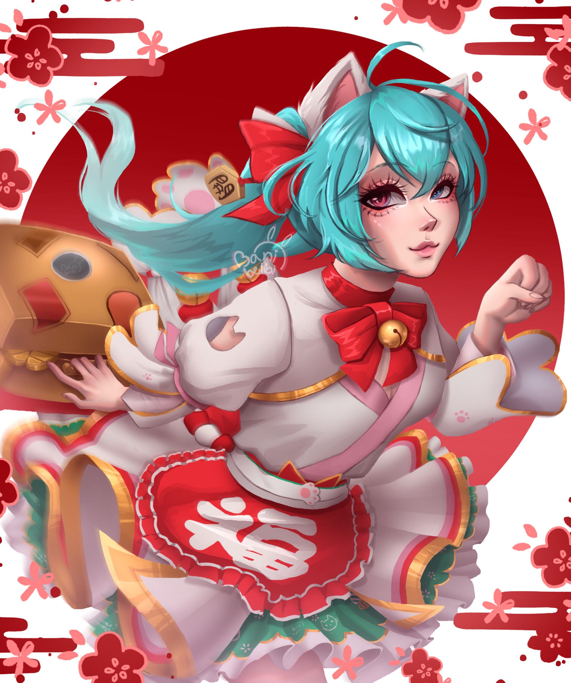ArtStation - Fan Art of Maneki Neko Hatsune Miku