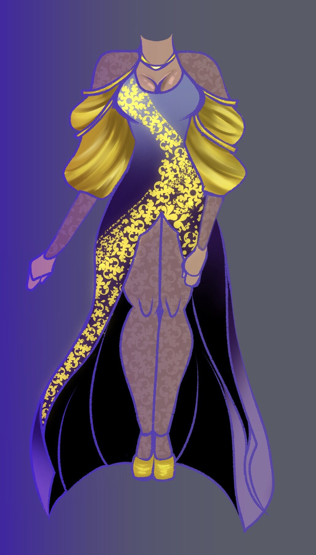 ArtStation - Experimental Fashion Design; Purple and Gold