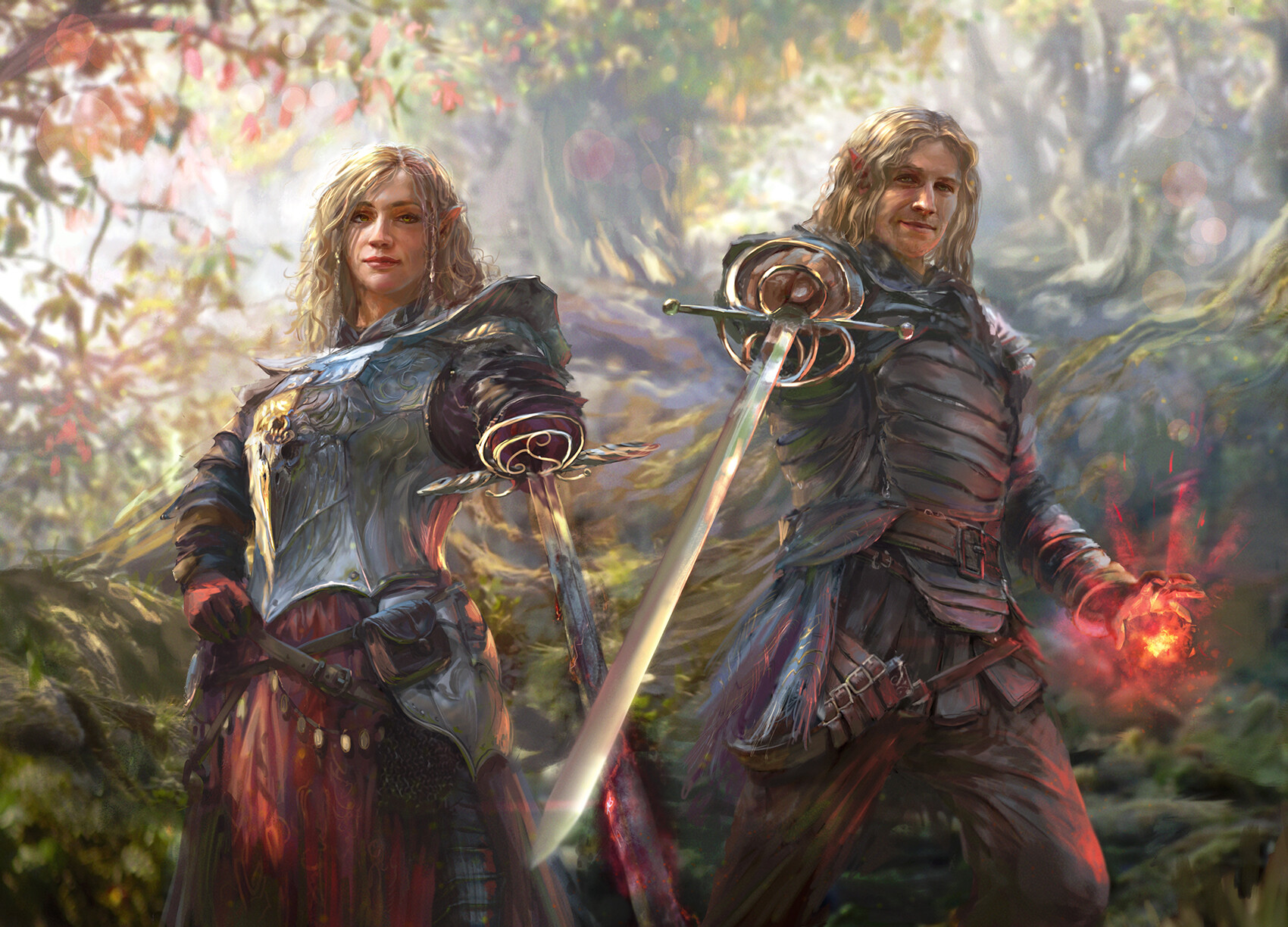 ArtStation - Petra and Percy, half-elf twins (character commission)