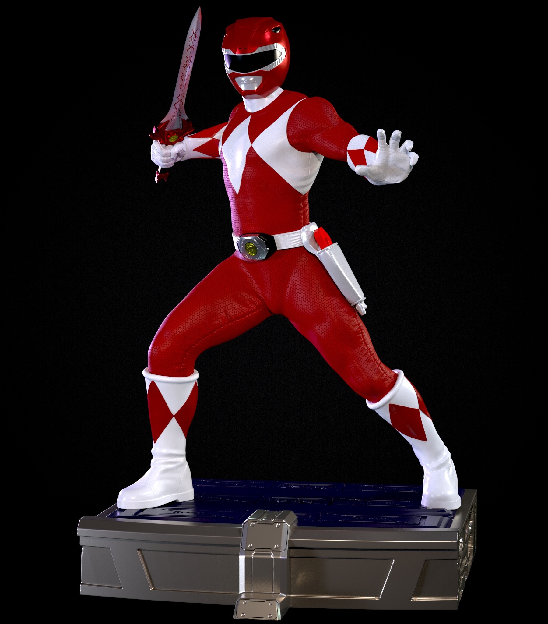 ArtStation - FAN ART RED RANGER FOR 3D PRINT