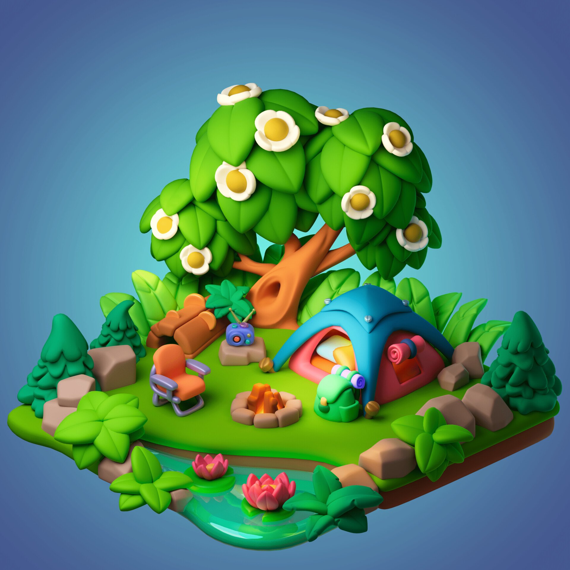ArtStation - Stylized Forest Camp